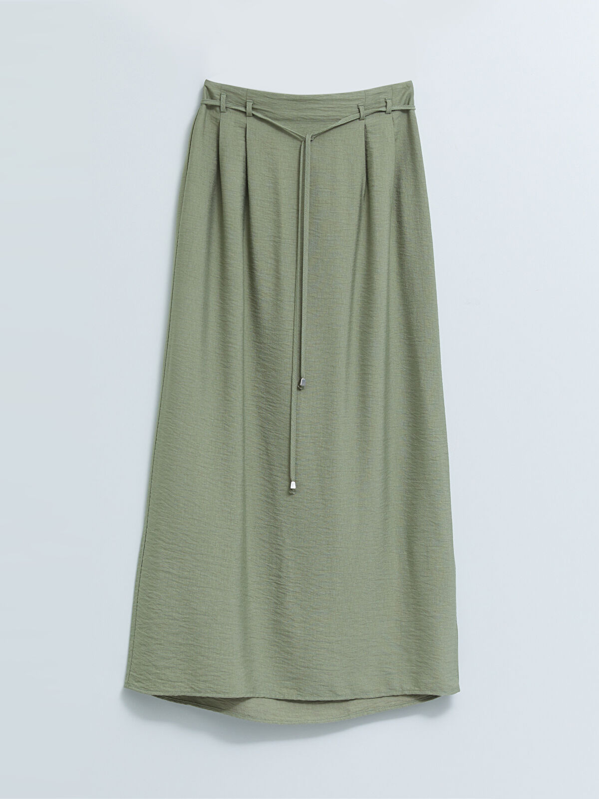 LCW GRACE Beli Lastikli Düz A Kesim Keten Kadın Etek