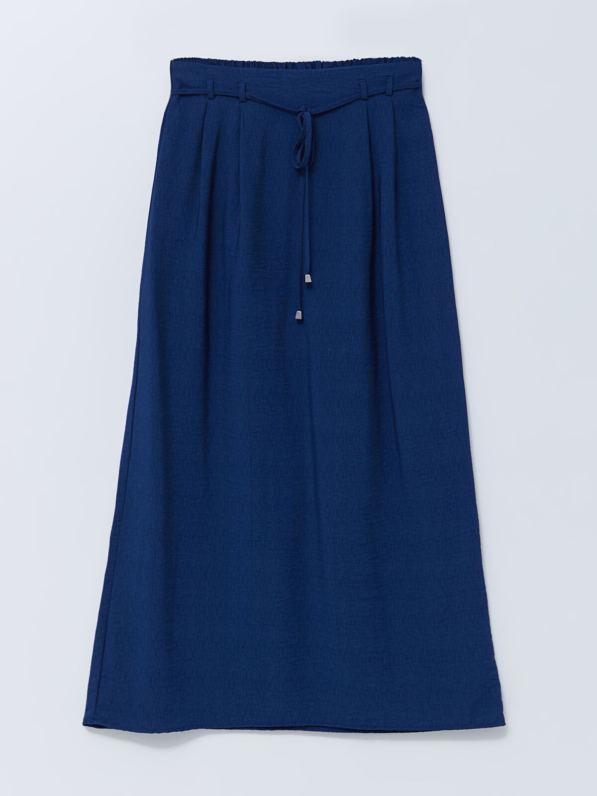 LCW GRACE Beli Lastikli Düz A Kesim Keten Kadın Etek