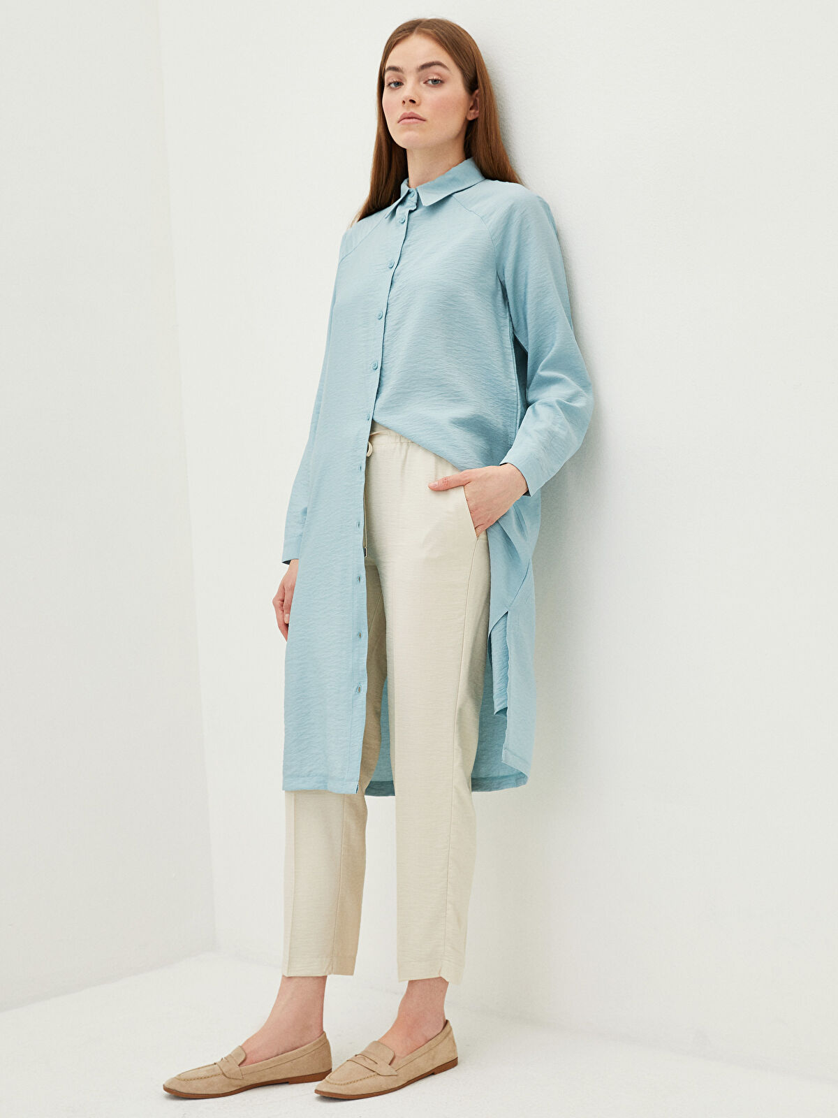 MODEST Beli Lastikli Rahat Kalıp Düz Cep Detaylı Kadın Harem Pantolon