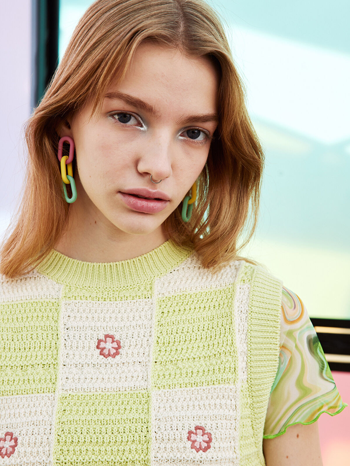 XSIDE Bisiklet Yaka Nakışlı Kadın Triko Süveter