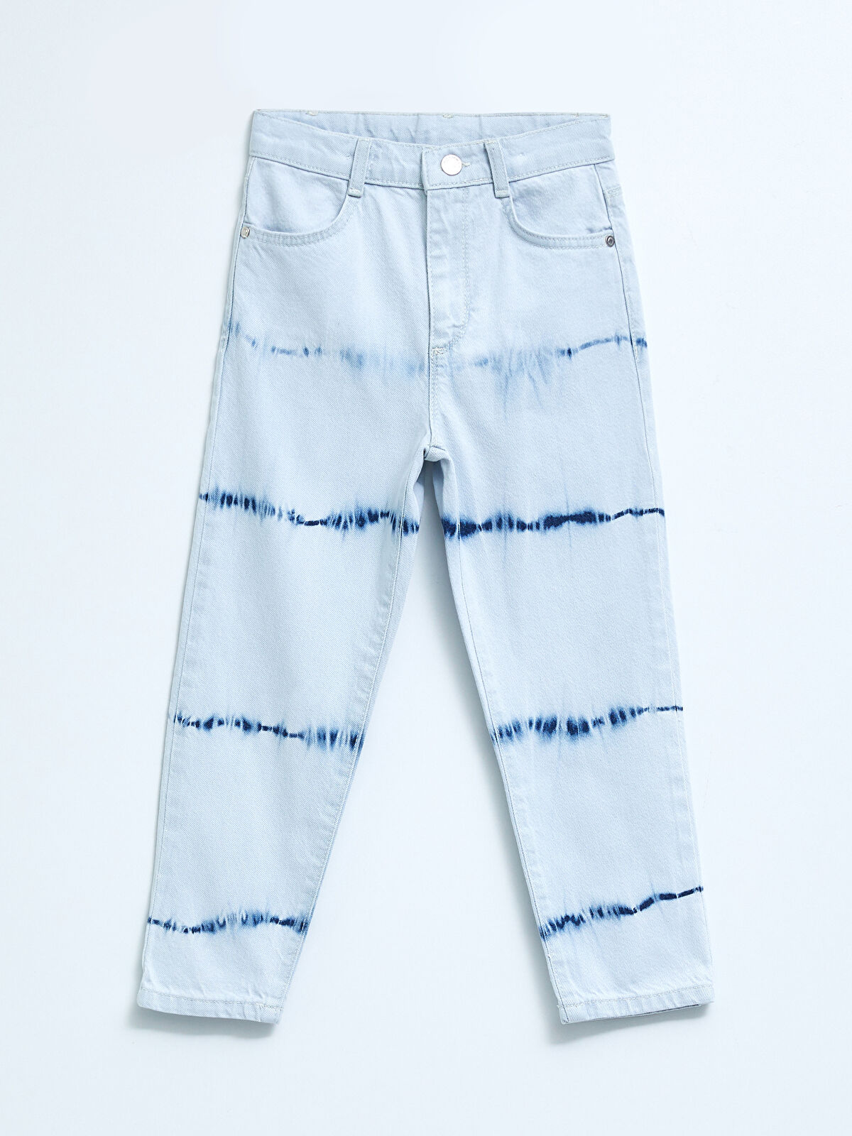 Batik Desenli Kız Çocuk Mom Jean Pantolon