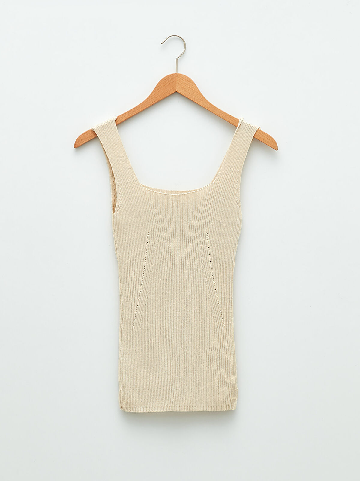 LCW CLASSIC U Yaka Kendinden Desenli Kolsuz Kadın Triko Kazak