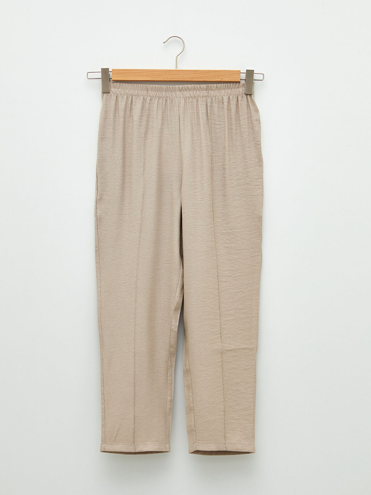 LCW GRACE Beli Lastikli Rahat Kalıp Düz Keten Kadın Pantolon