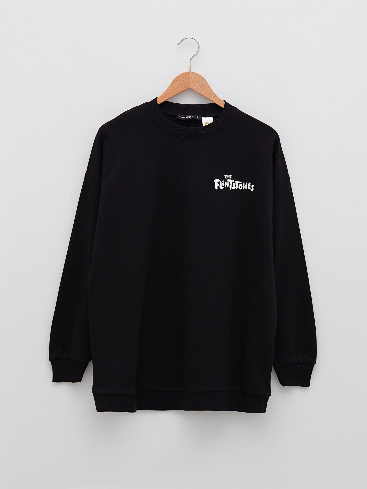 MODEST Bisiklet Yaka The Flintstones Baskılı Uzun Kollu Kadın Tunik