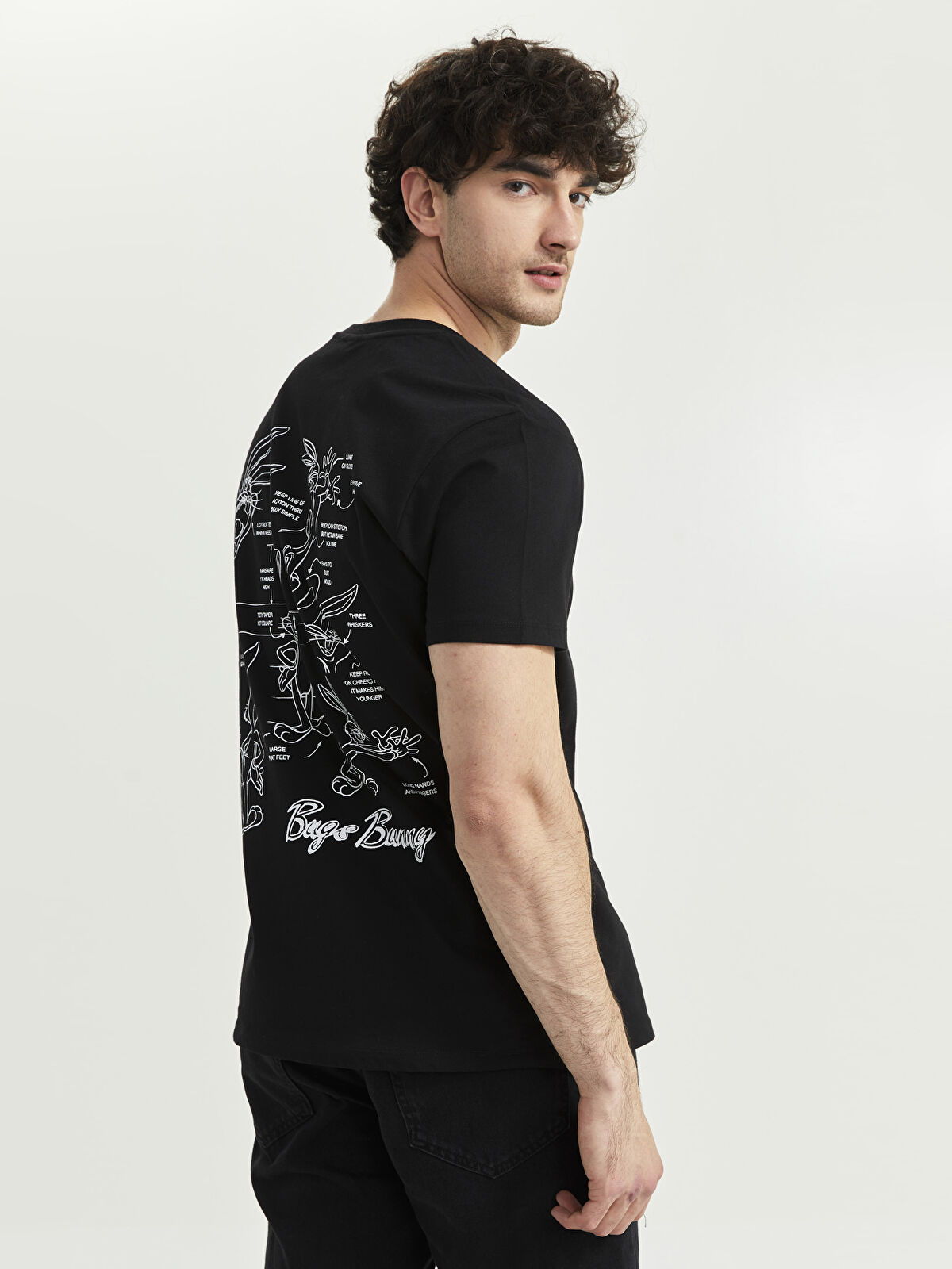 XSIDE Bisiklet Yaka Kısa Kollu Looney Tunes Baskılı Penye Erkek Tişört