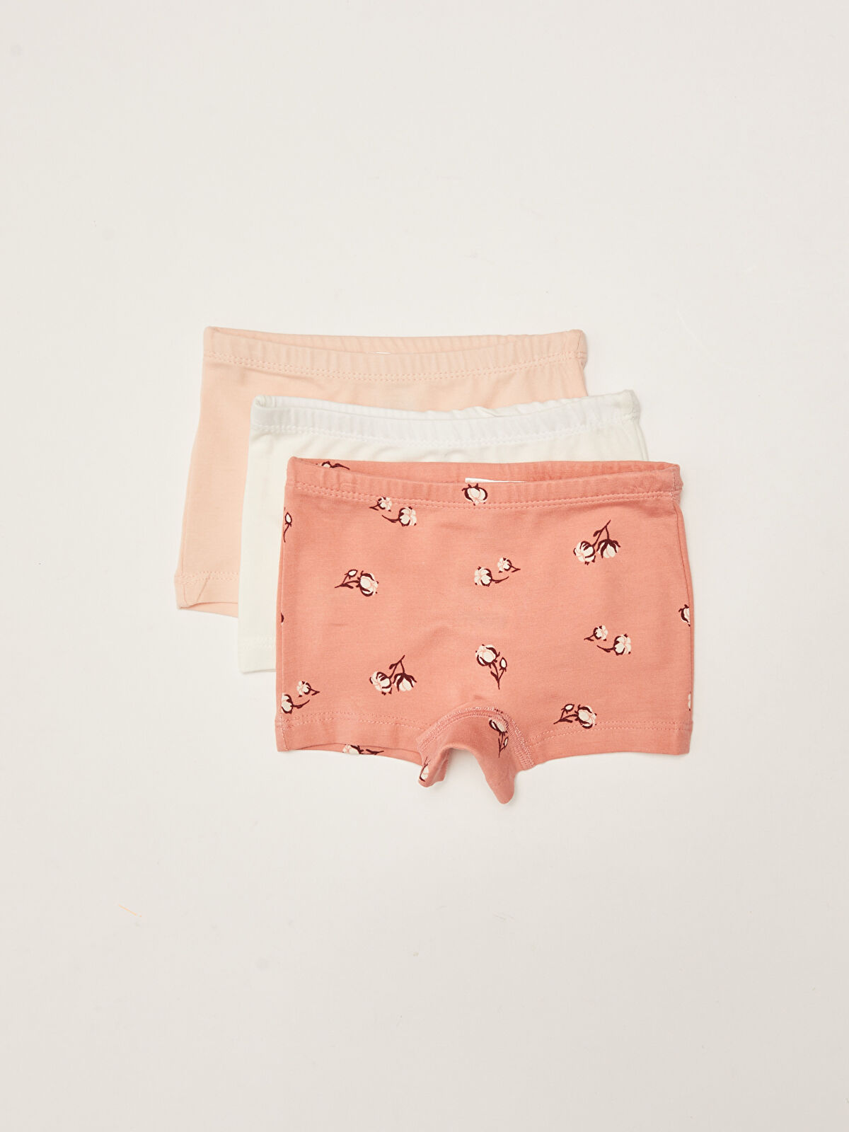 Beli Lastikli Pamuklu Kız Bebek Boxer 3'lü