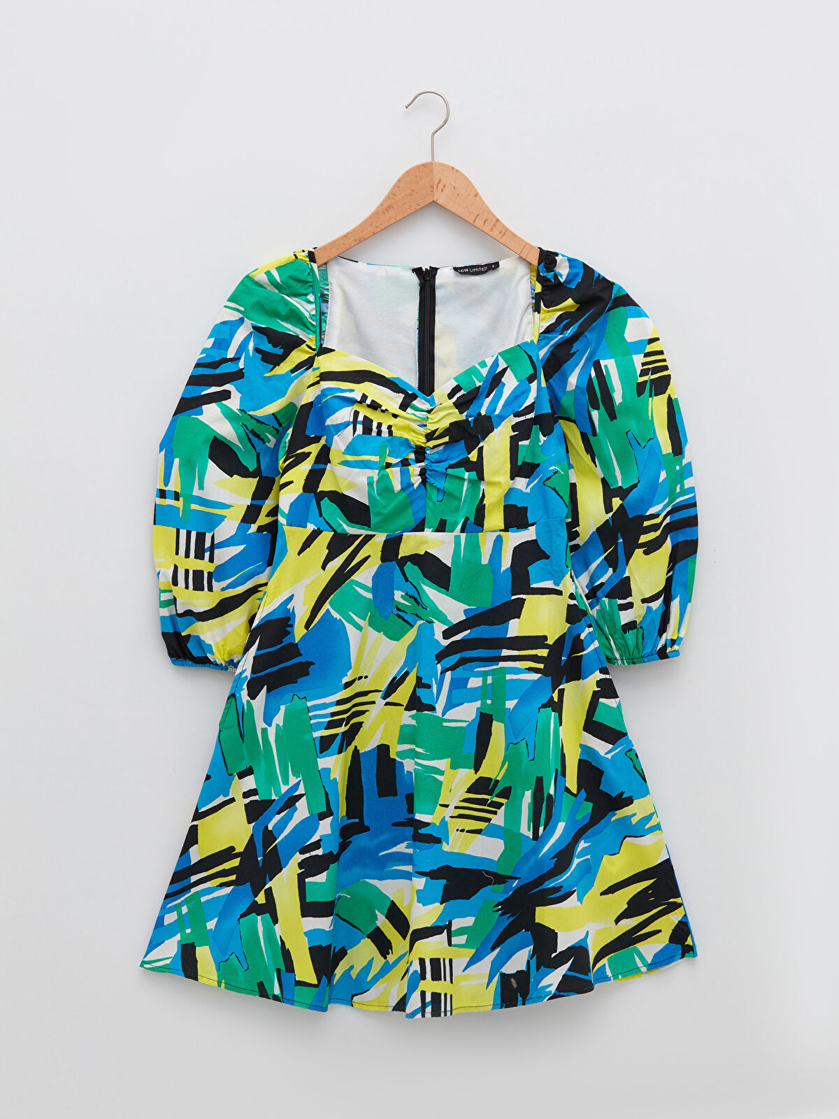 LCW LIMITED Kalp Yaka Desenli Pamuklu Kadın Elbise