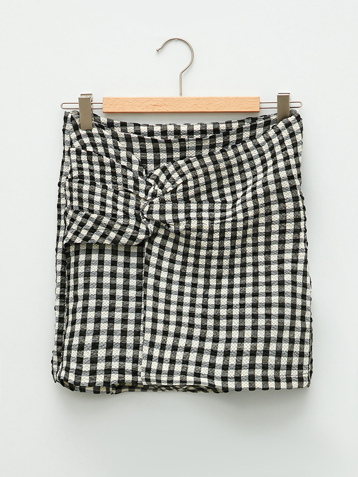 LCW LIMITED Beli Fermuar Kapamalı Ekose Kadın Şort Etek