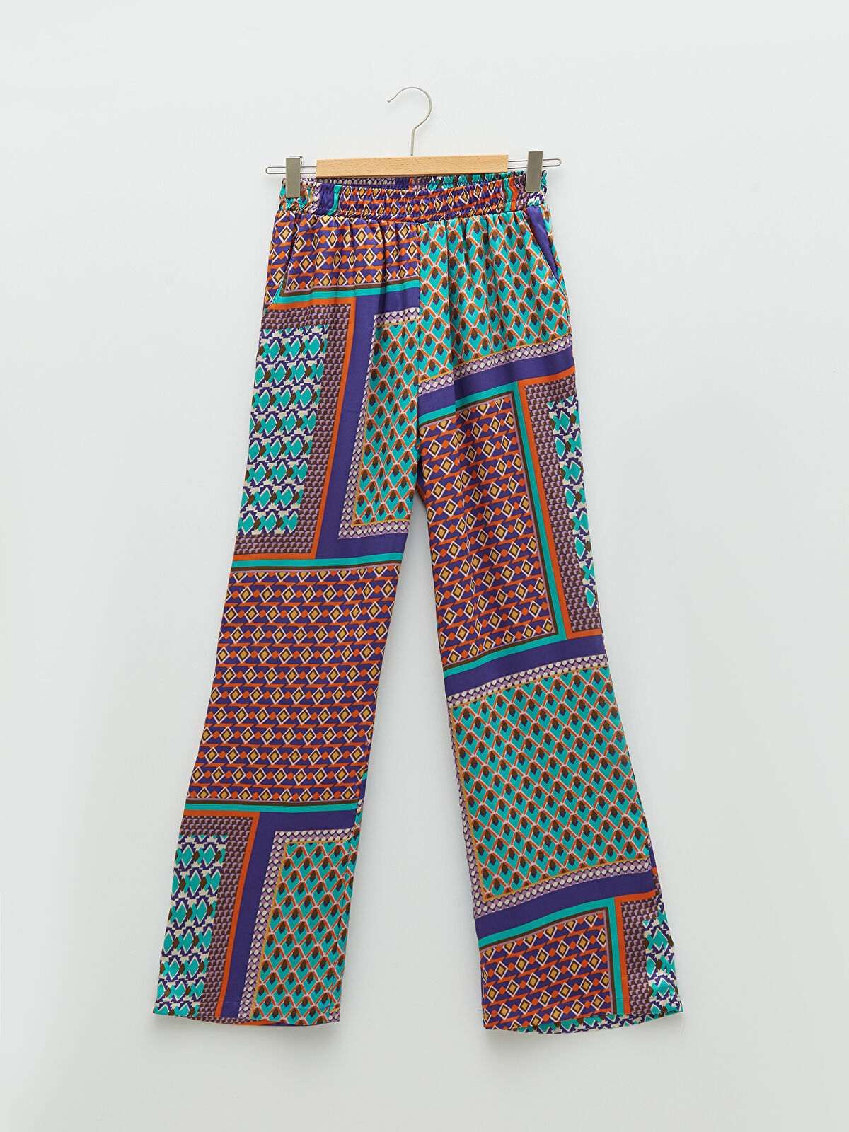 LCW LIMITED Beli Lastikli Desenli Cep Detaylı Kadın Pantolon