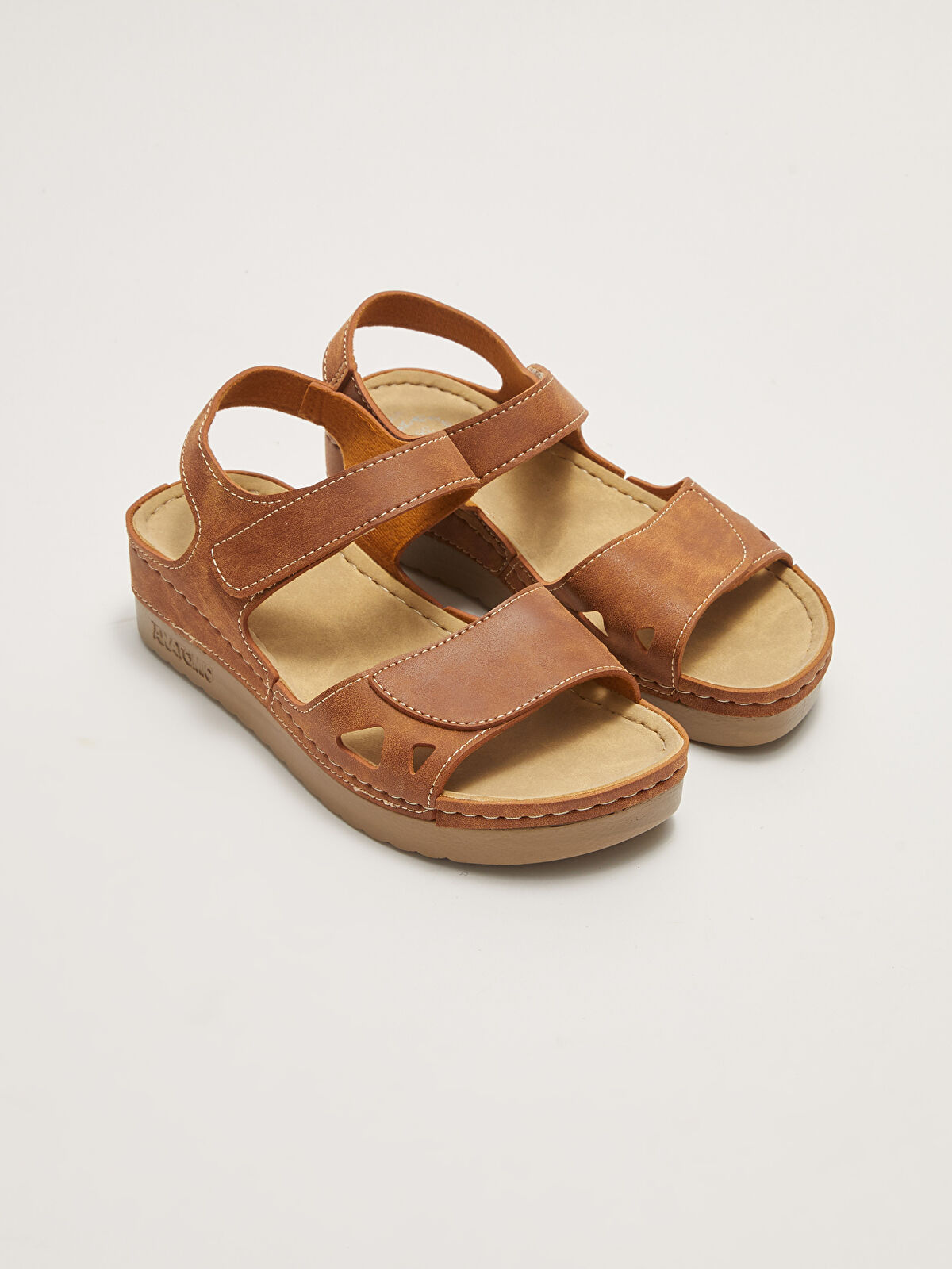 Tek Bantlı Cırt Cırtlı Kadın Sandalet