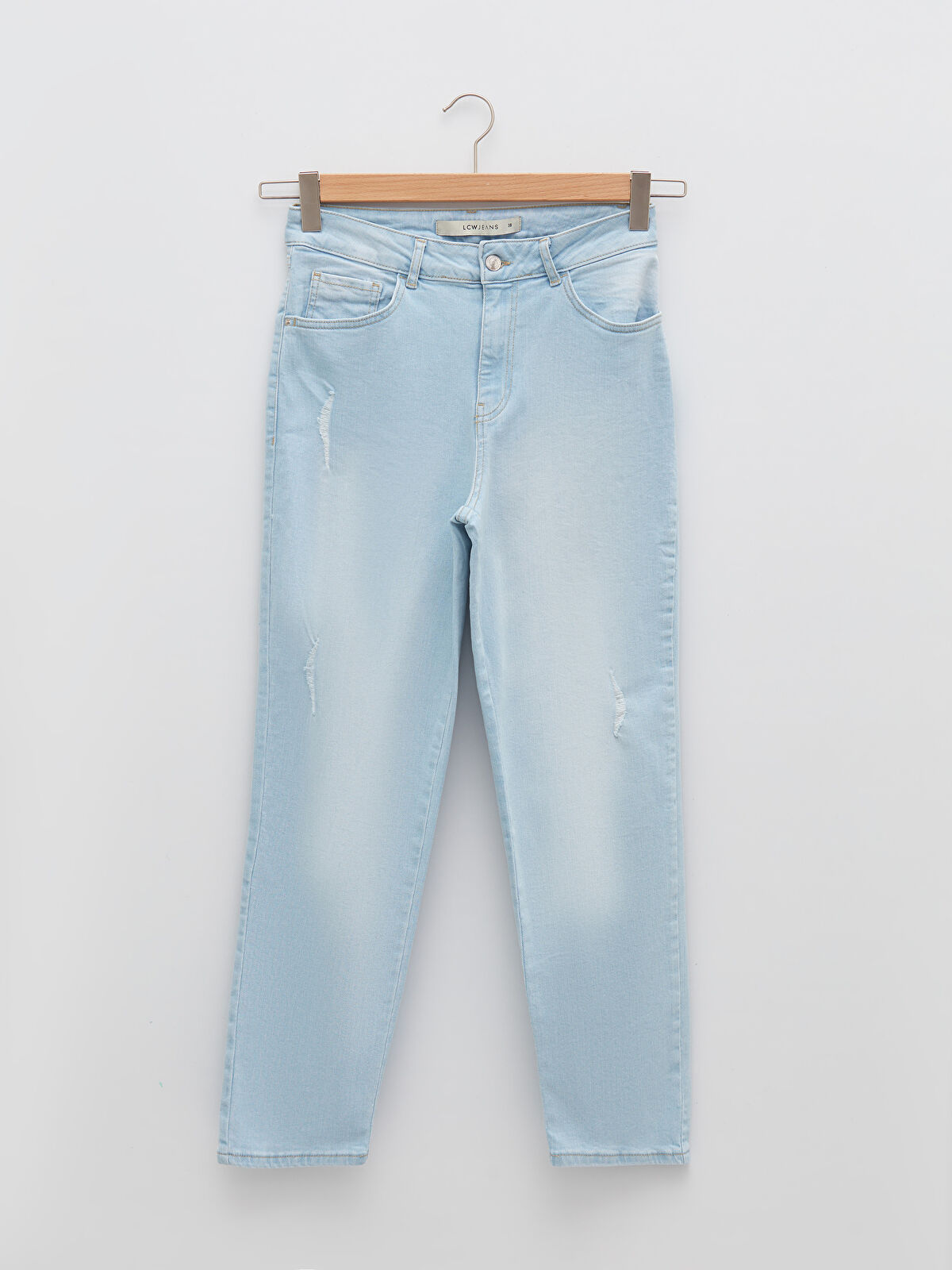 LCW CLASSIC Slim Fit Düz Cep Detaylı Kadın Rodeo Jean Pantolon