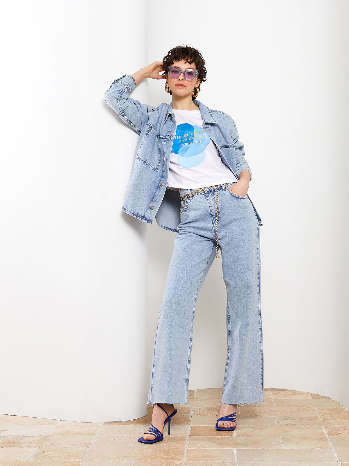 LCW VISION Yüksek Bel Slim Fit Düz Cep Detaylı Kadın Rodeo Jean Pantolon