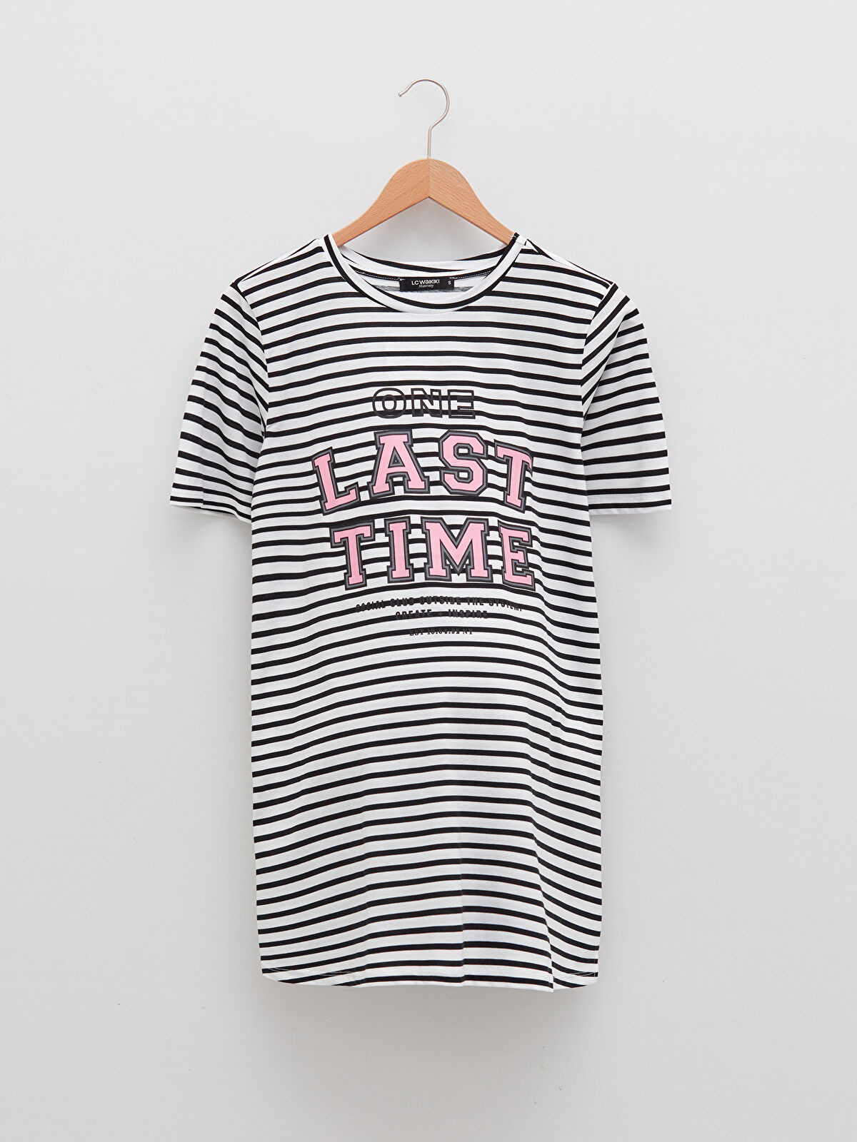 Bisiklet Yaka Çizgili Kısa Kollu Pamuklu Hamile Tişört