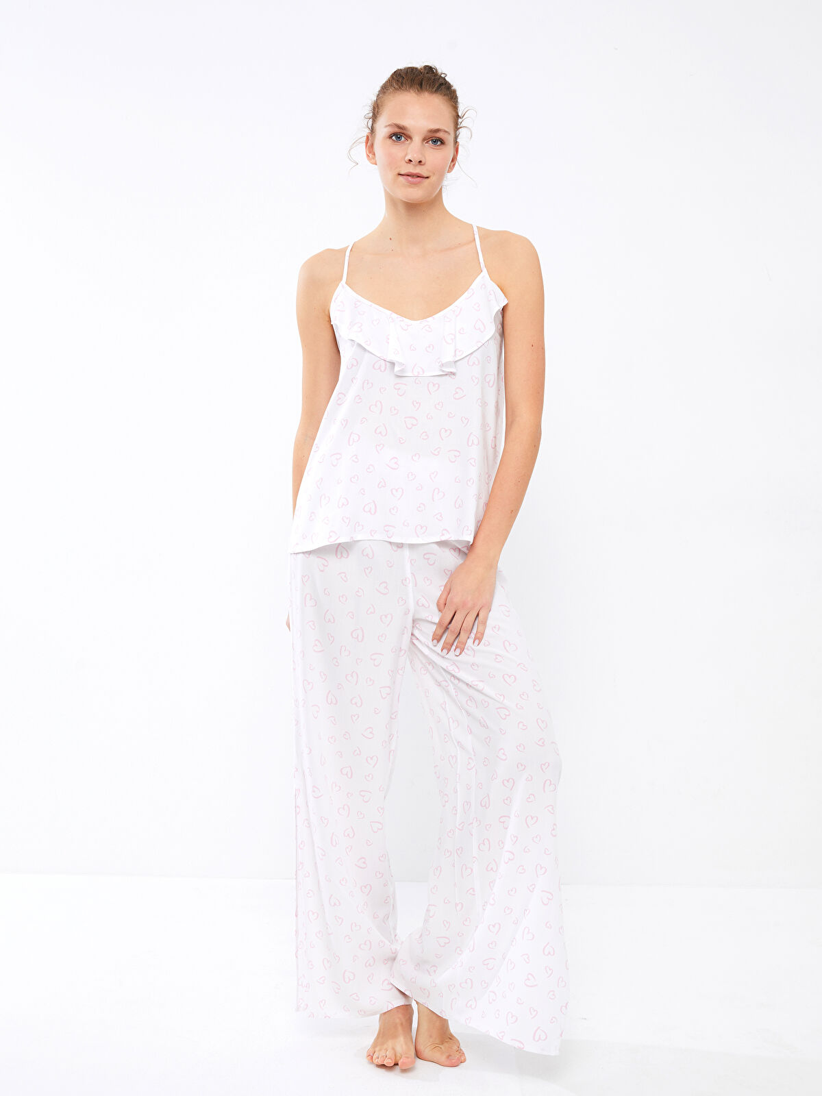 LCW DREAM Beli Lastikli Desenli Viskon Kadın Pijama Alt