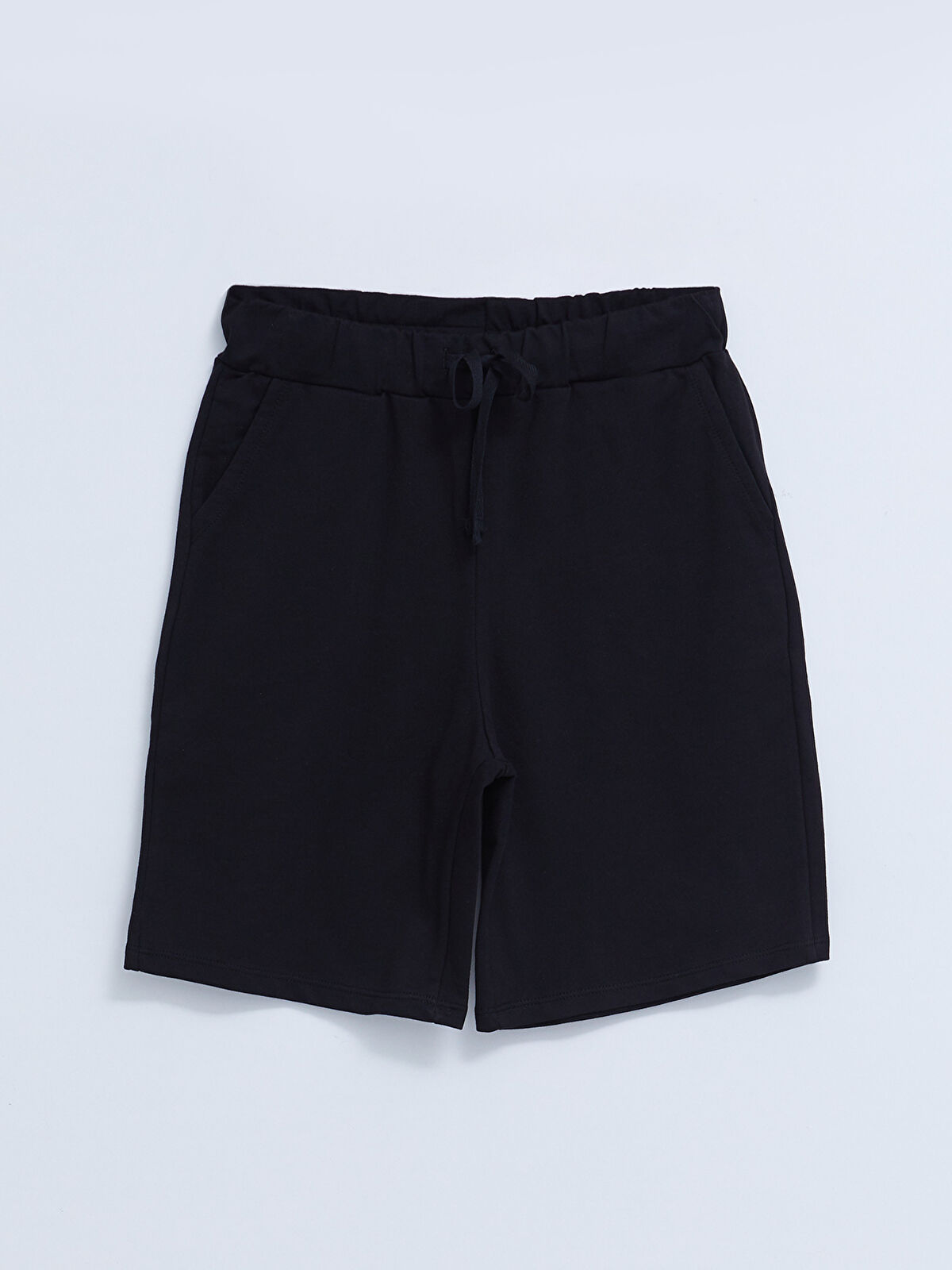 LCW BASIC Beli Lastikli Düz Cep Detaylı Pamuklu Kadın Bermuda Şort