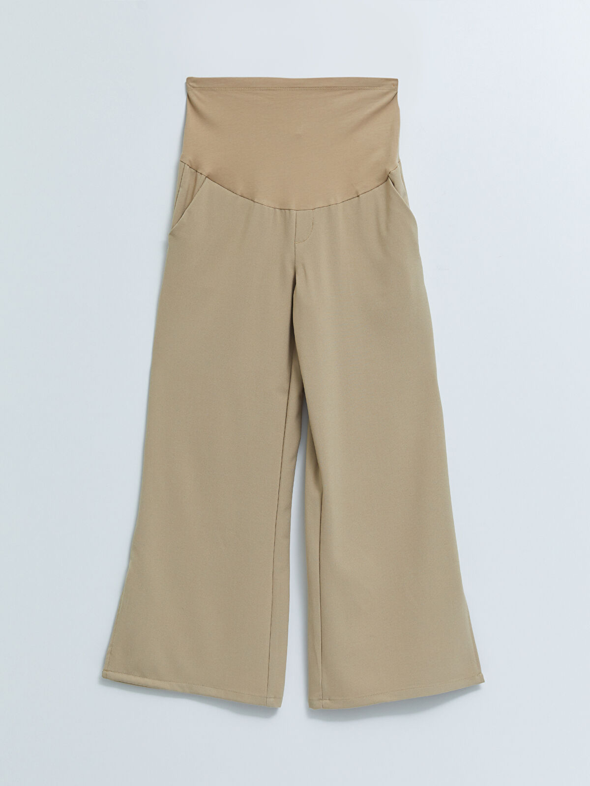 Karın Panelli Standart Fit Düz Cep Detaylı Gabardin Hamile Pantolon