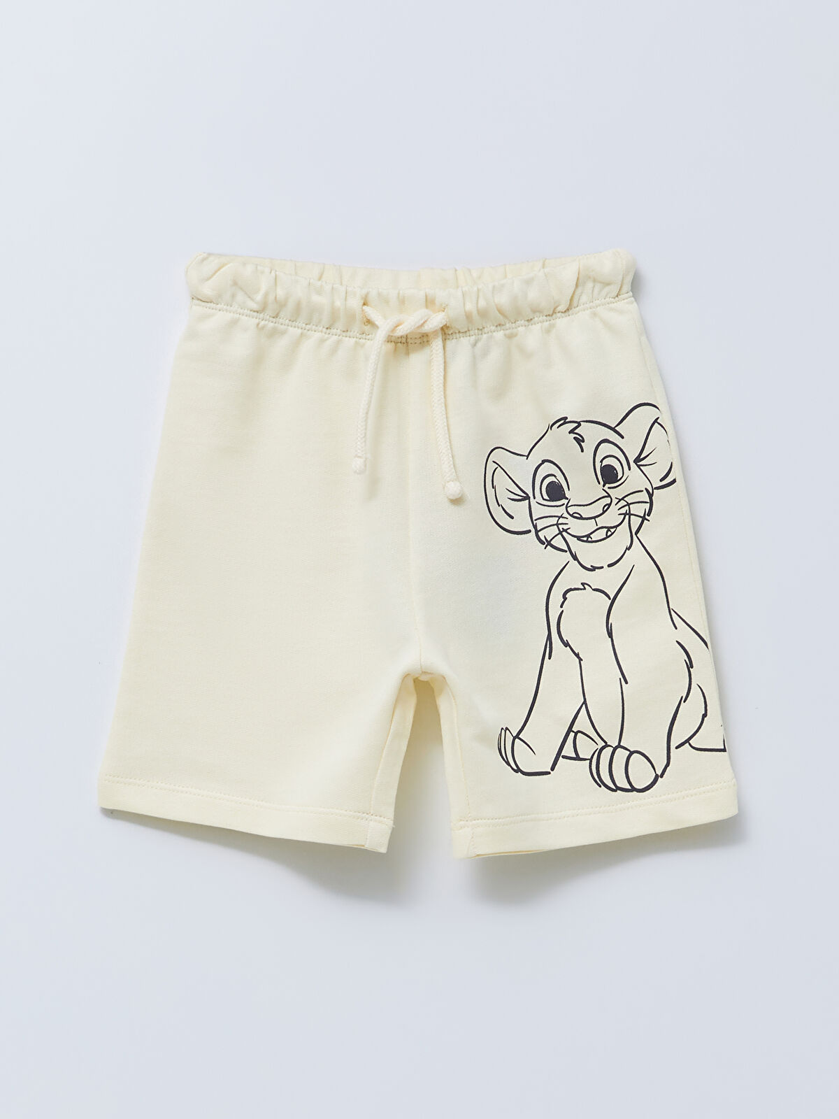 Beli Lastikli Aslan Kral Baskılı Pamuklu Erkek Bebek Şort