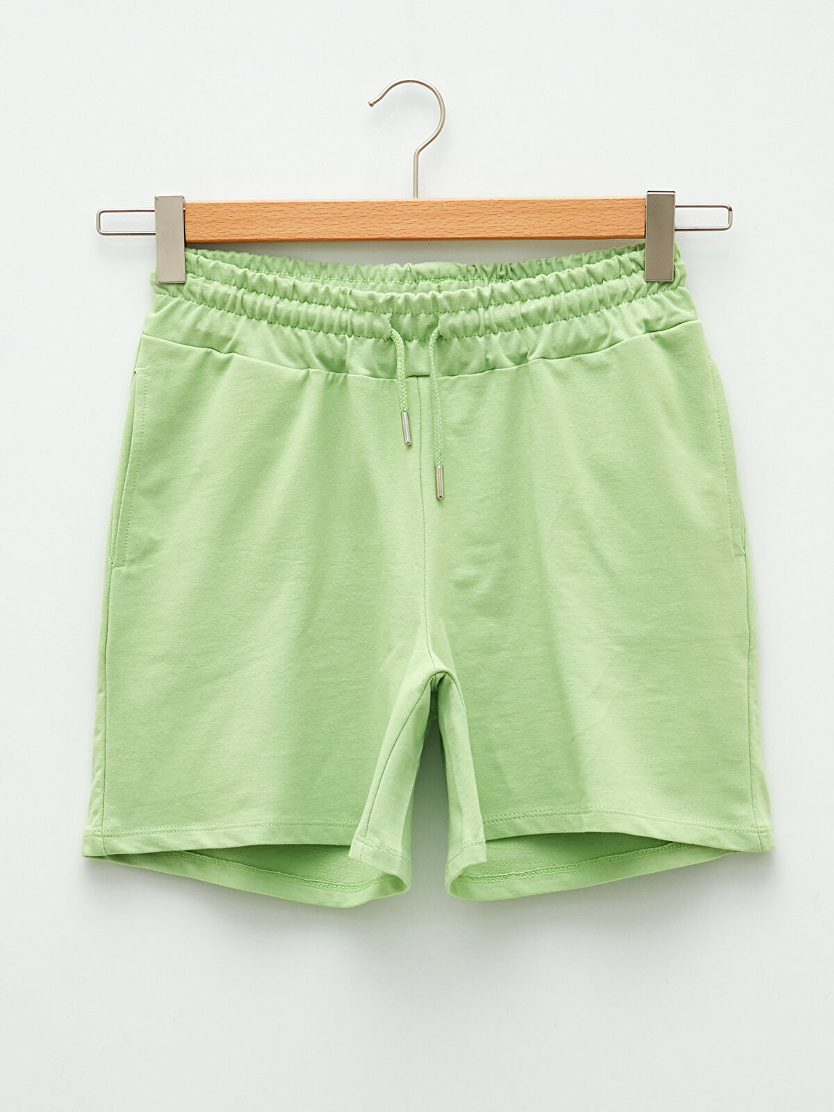 Beli Lastikli Düz Cep Detaylı Hamile Bermuda Şort