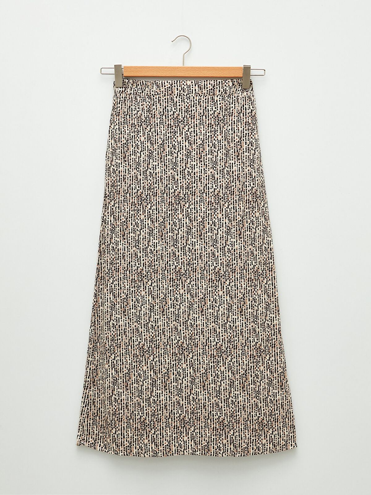 LCW GRACE Beli Lastikli Desenli A Kesim Viskon Kadın Etek