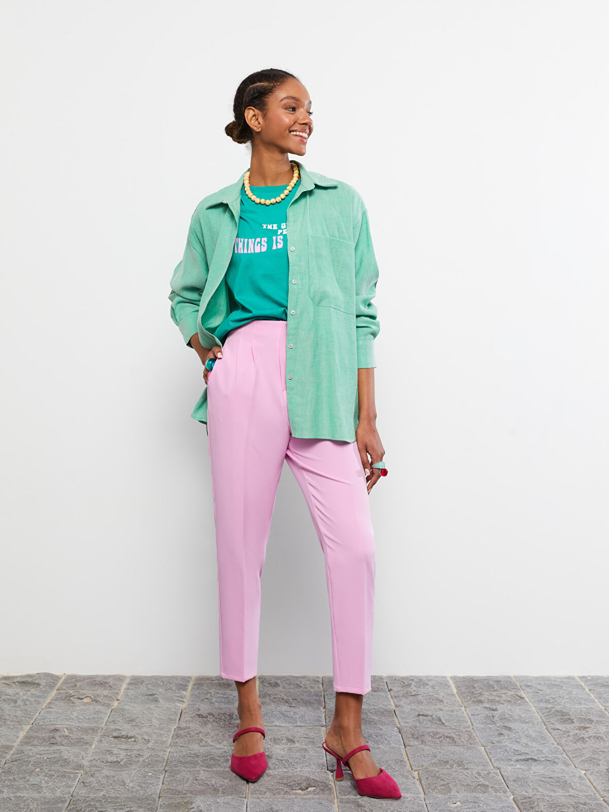 LCW CASUAL Normal Bel Rahat Kalıp Düz Cep Detaylı Kadın Pantolon