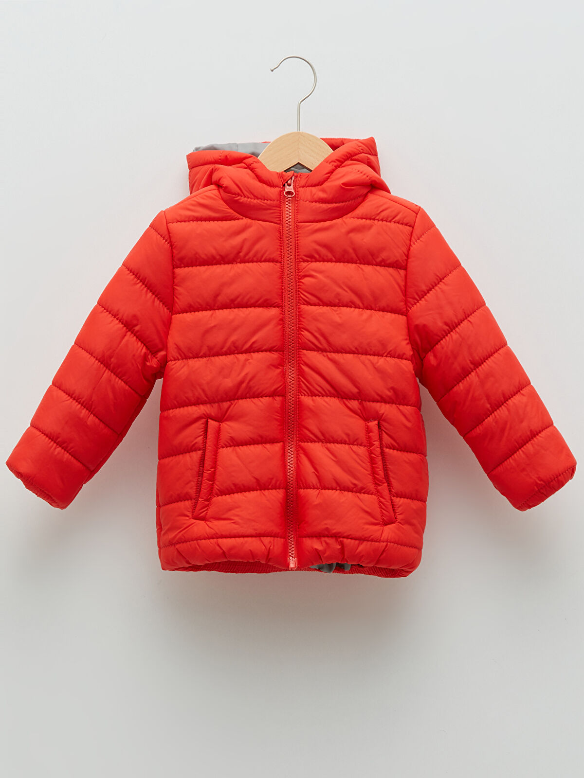 Kapüşonlu Uzun Kollu Basic Erkek Bebek Mont