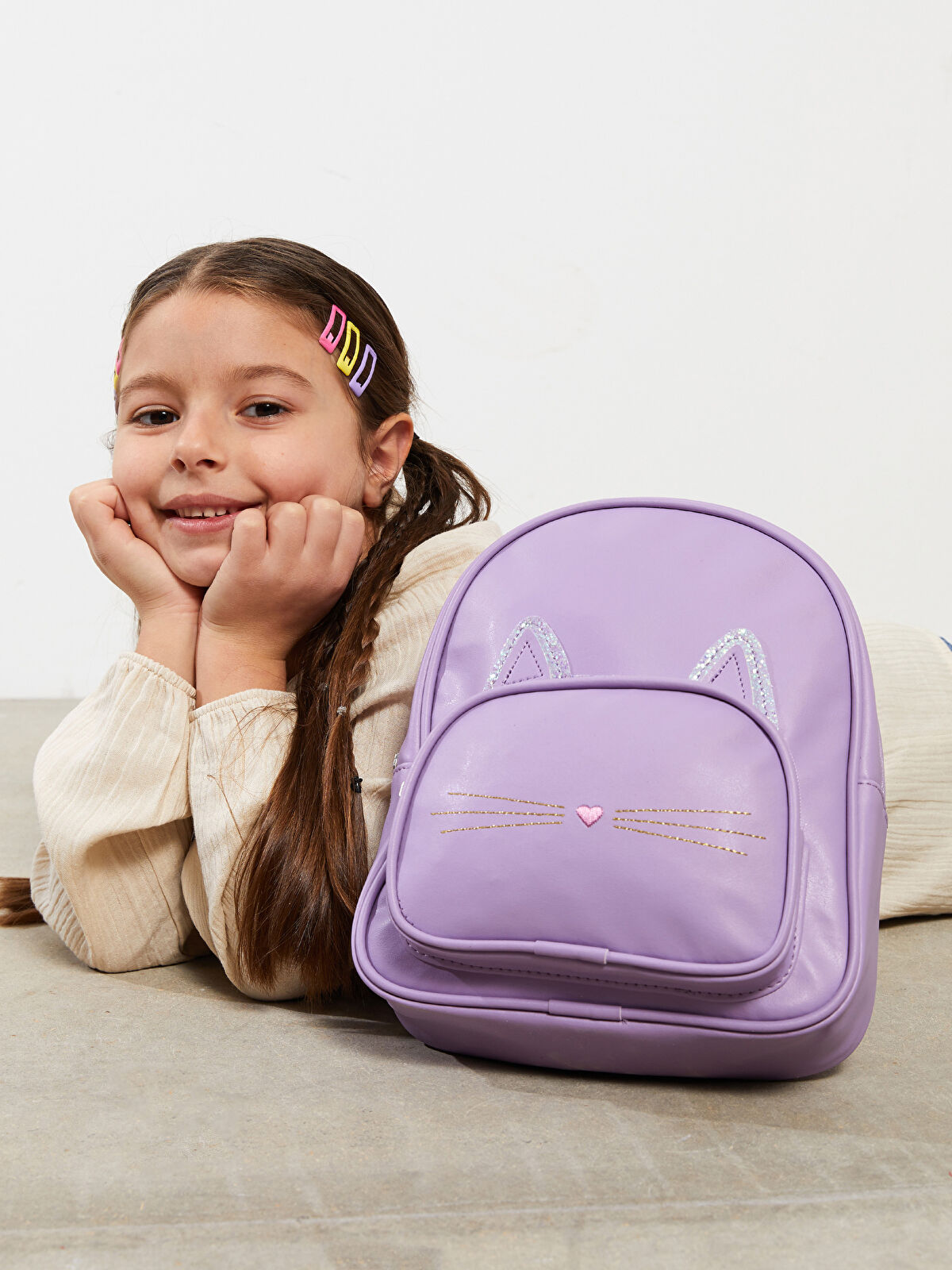 Deri Görünümlü Kız Çocuk Sırt Çantası