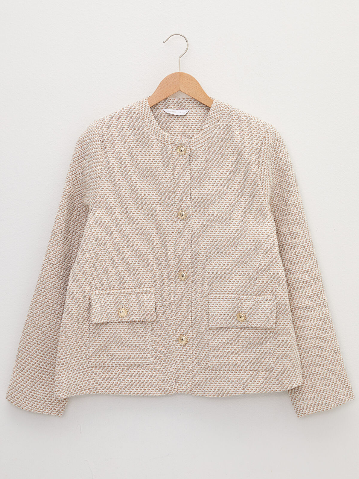 LCW CLASSIC Bisiklet Yaka Desenli Uzun Kollu Kadın Ceket LCW CLASSIC Bisiklet Yaka Desenli Uzun Kollu Kadın Ceket