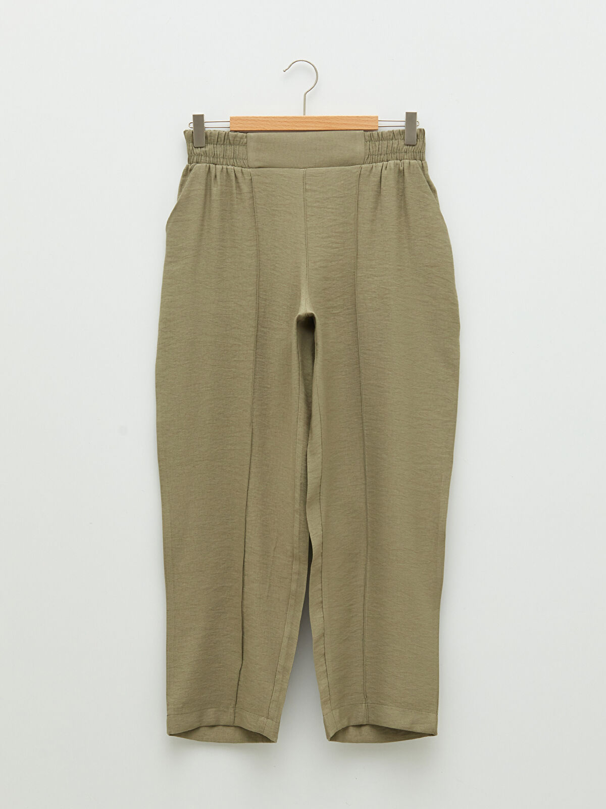 LCW GRACE Beli Lastikli Rahat Kalıp Düz Keten Kadın Pantolon