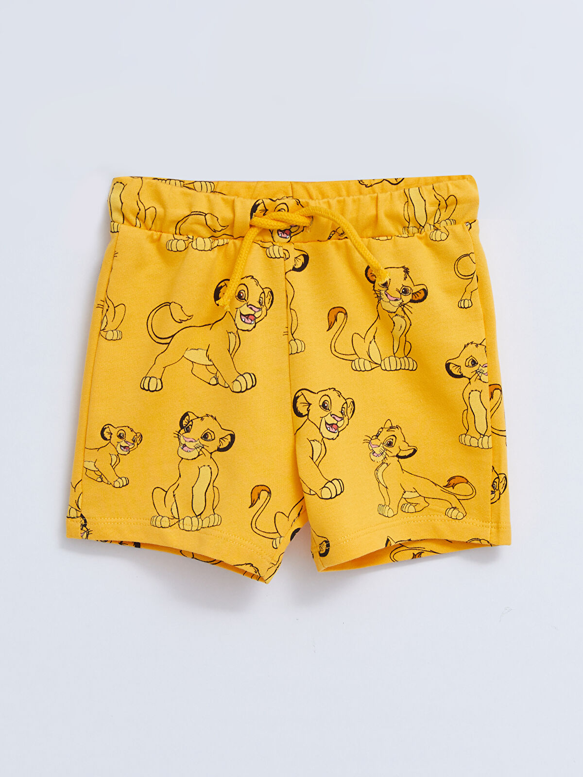 Beli Lastikli Aslan Kral Baskılı Pamuklu Erkek Bebek Şort