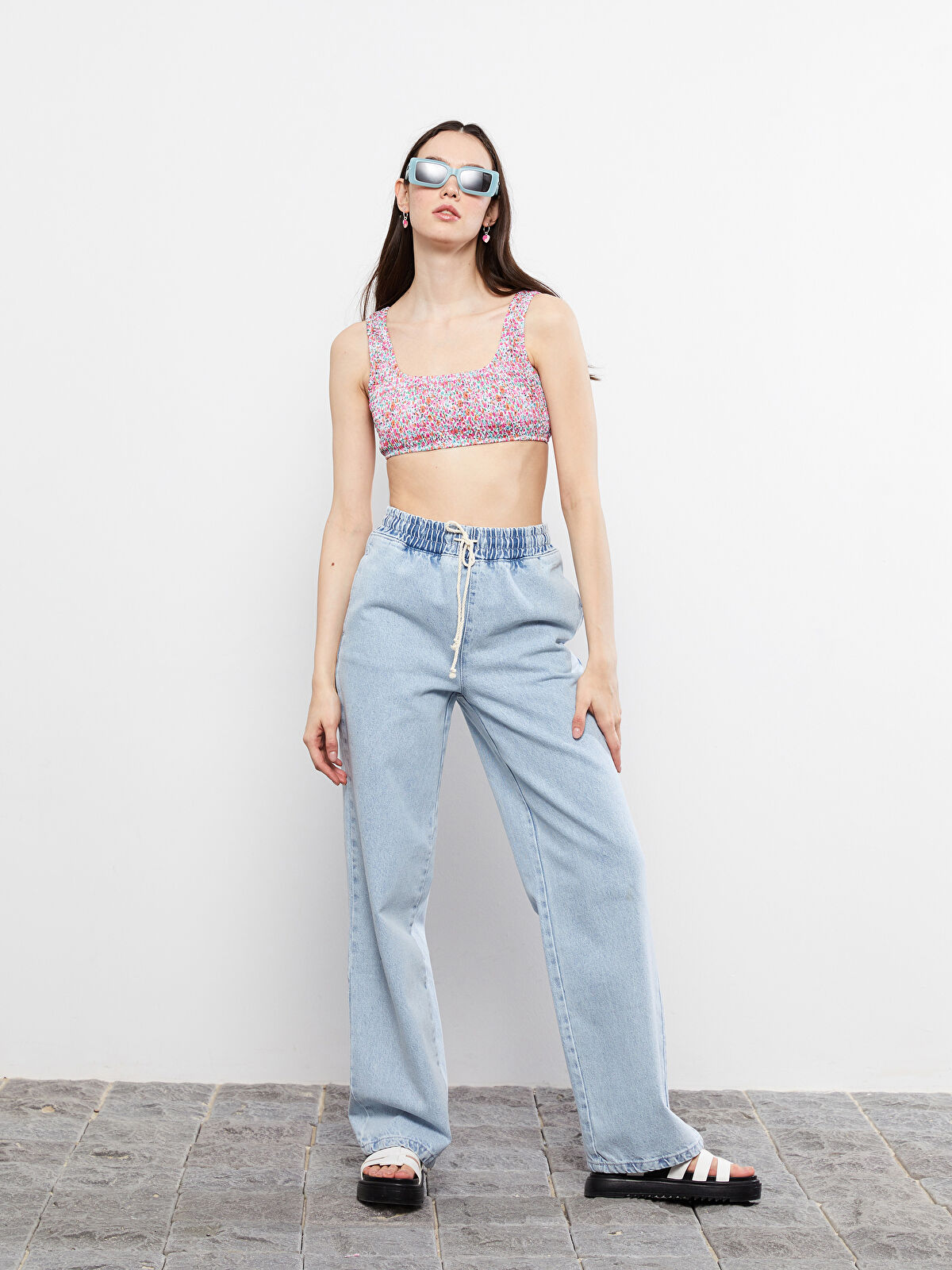 XSIDE U Yaka Desenli Kadın Bikini Üst