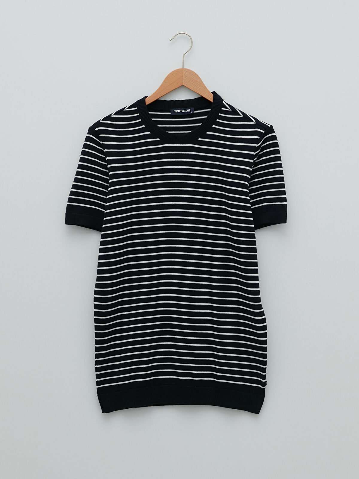 SOUTHBLUE Bisiklet Yaka Kısa Kollu Çizgili Erkek Triko Kazak