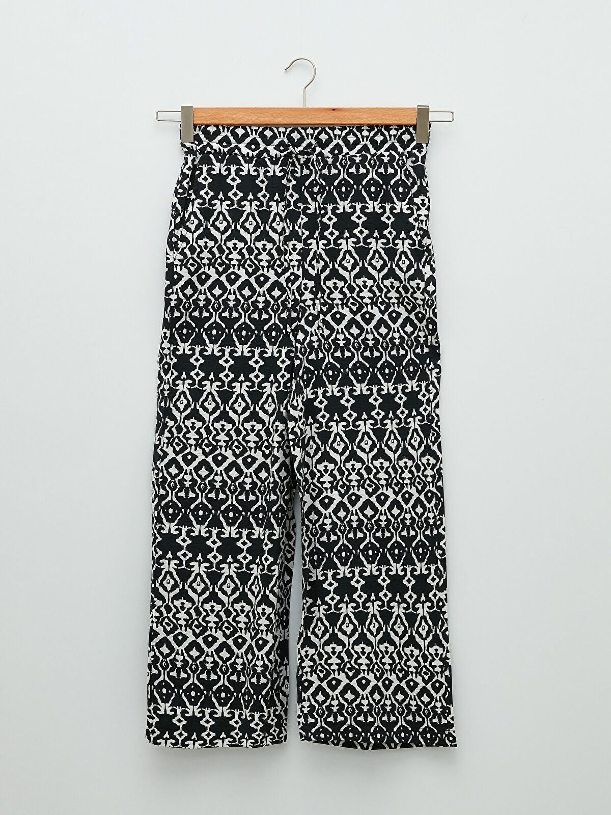 MODEST Beli Lastikli Rahat Kalıp Desenli Cep Detaylı Kadın Pantolon