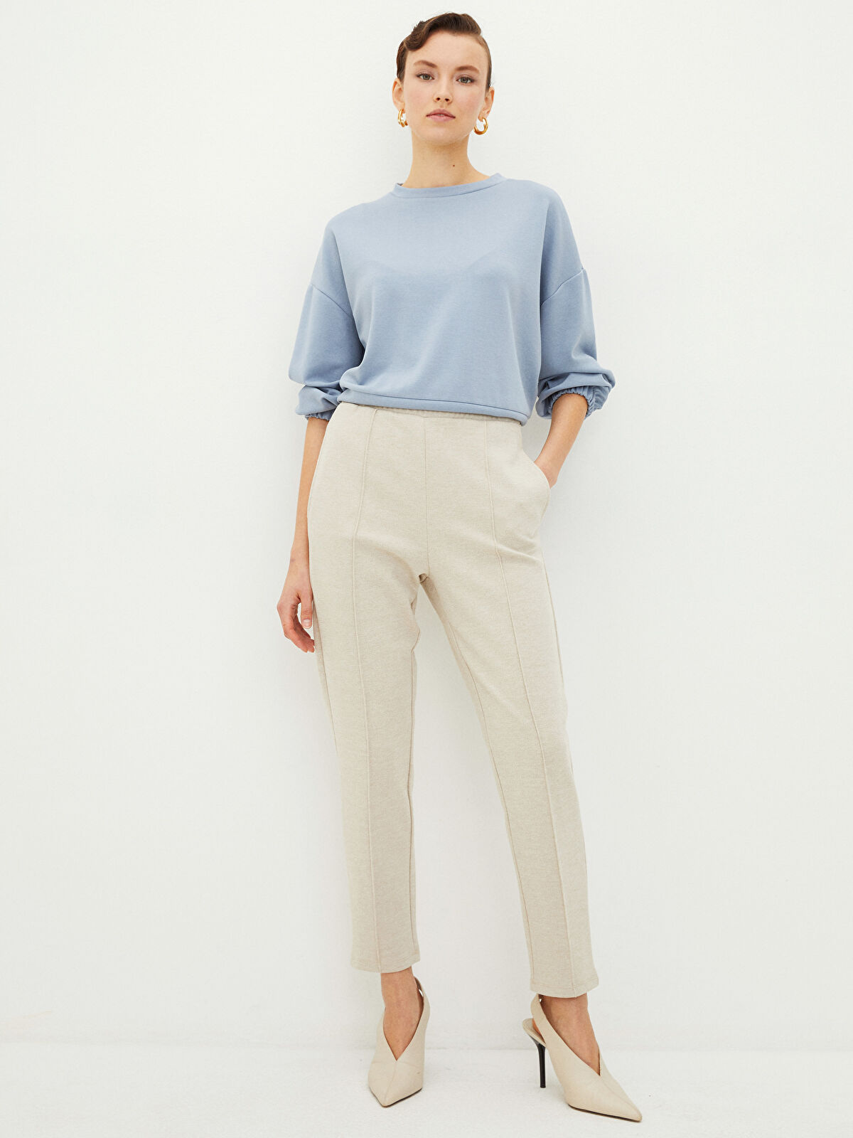 LCW VISION Beli Lastikli Düz Cep Detaylı Pike Kumaş Kadın Eşofman Altı LCW VISION Beli Lastikli Düz Cep Detaylı Pike Kumaş Kadın Eşofman Altı