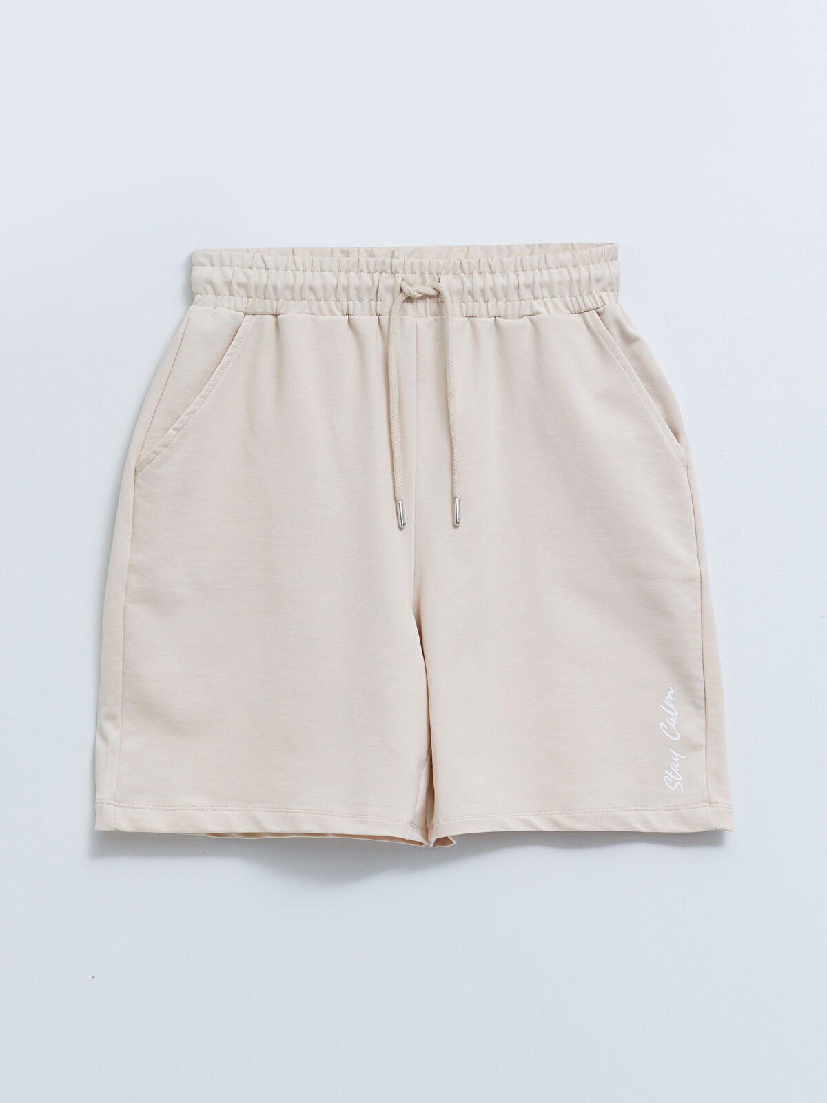 LCW CASUAL Beli Lastikli Yazı Baskılı Kadın Şort