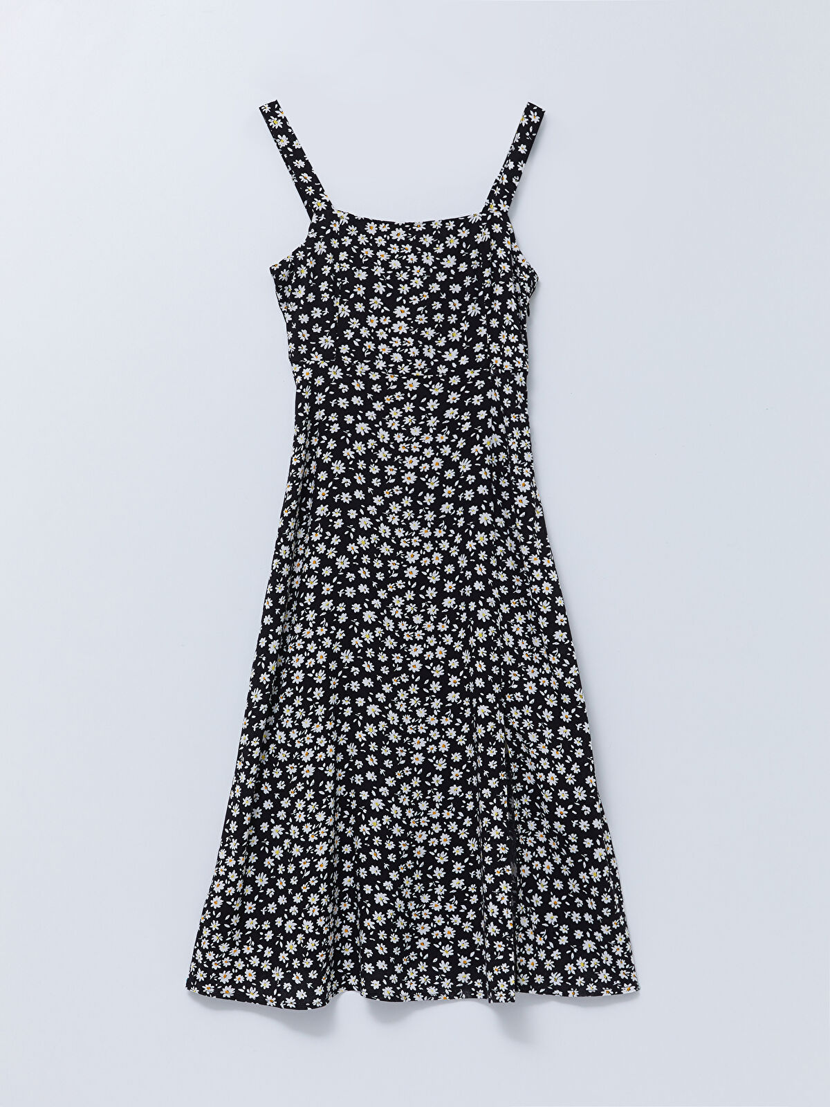 XSIDE Kare Yaka Çiçekli Viskon Kadın Elbise