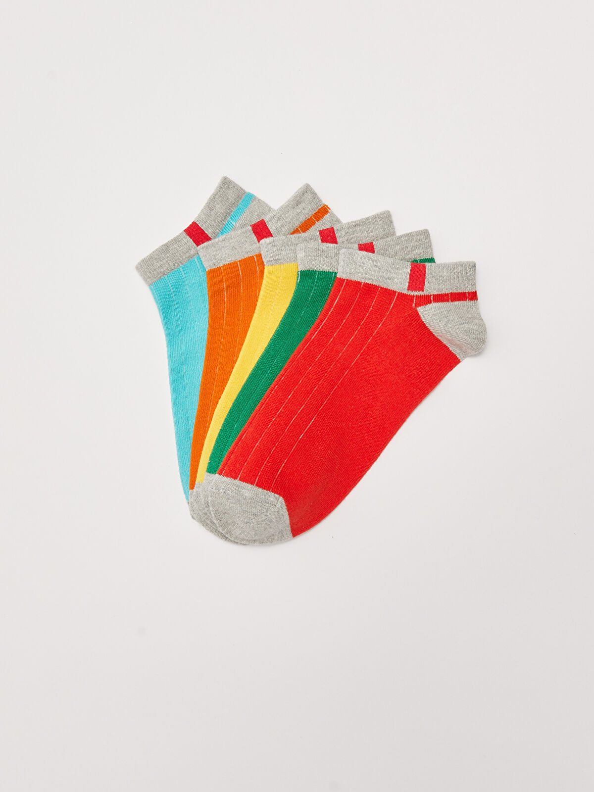 Renk Bloklu Erkek Çocuk Patik Çorap 5'li