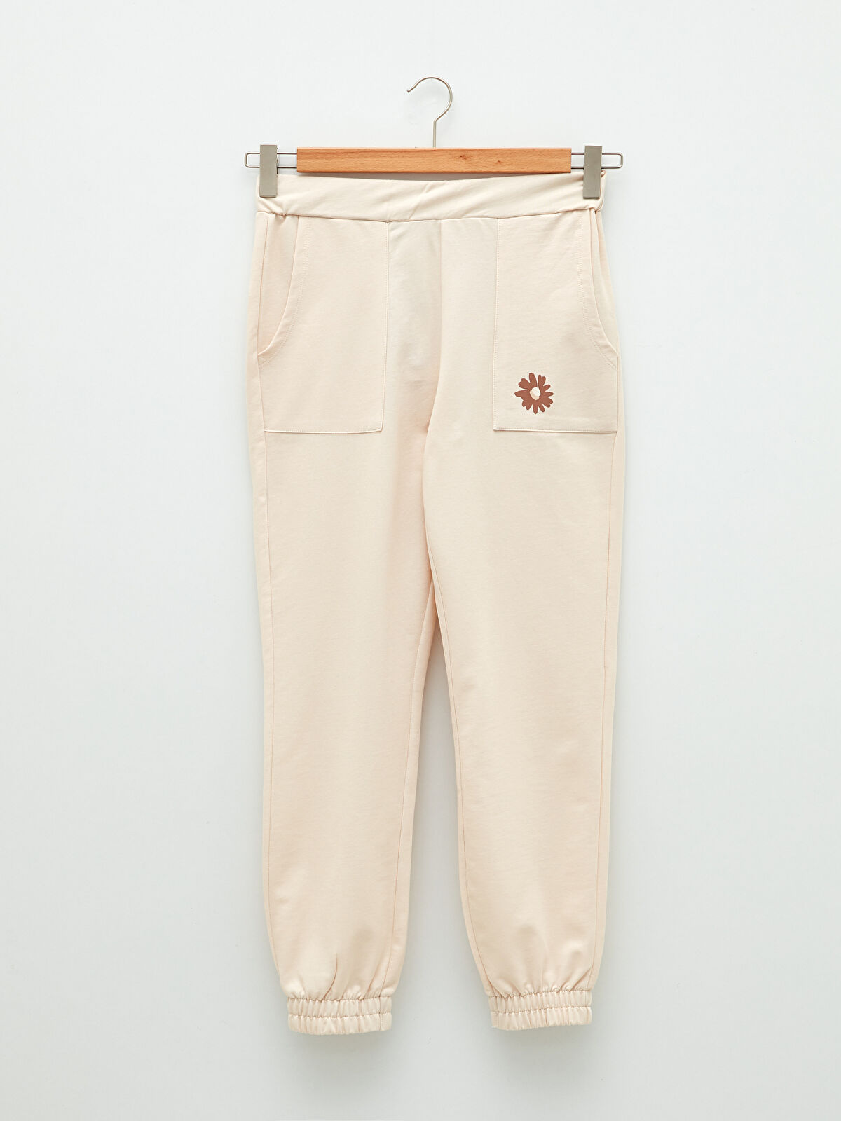 MODEST Beli Lastikli Baskılı Cep Detaylı Kadın Jogger Eşofman Altı