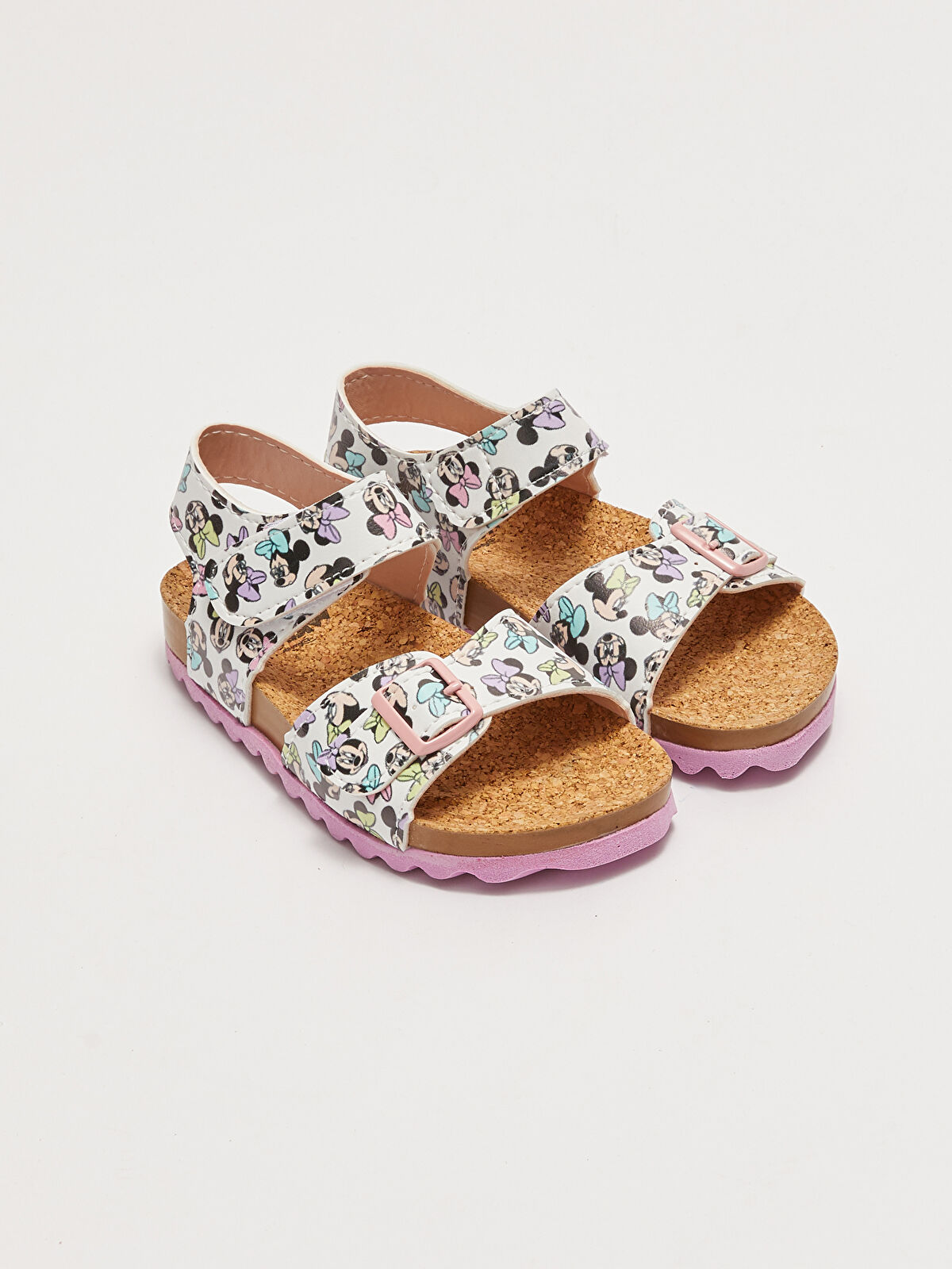 Minnie Mouse Lisanslı Cırt Cırtlı Kız Bebek Sandalet