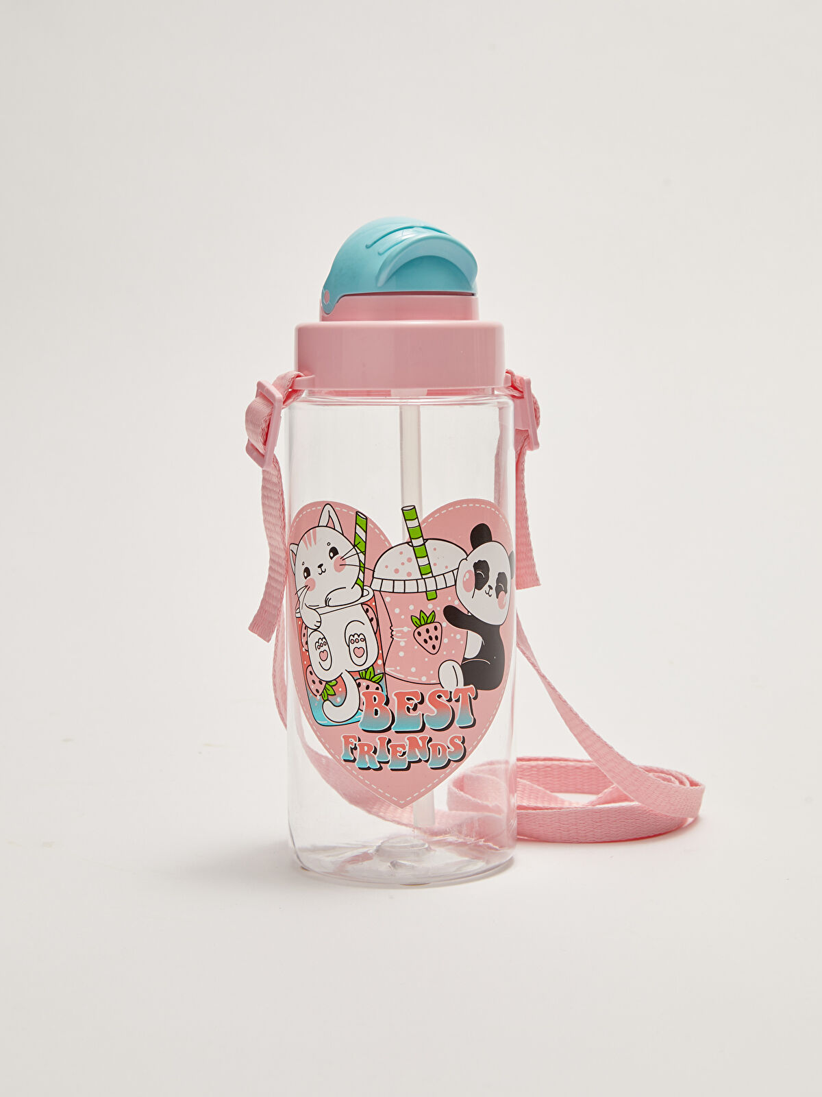 Baskılı Pipetli Kız Çocuk Suluk