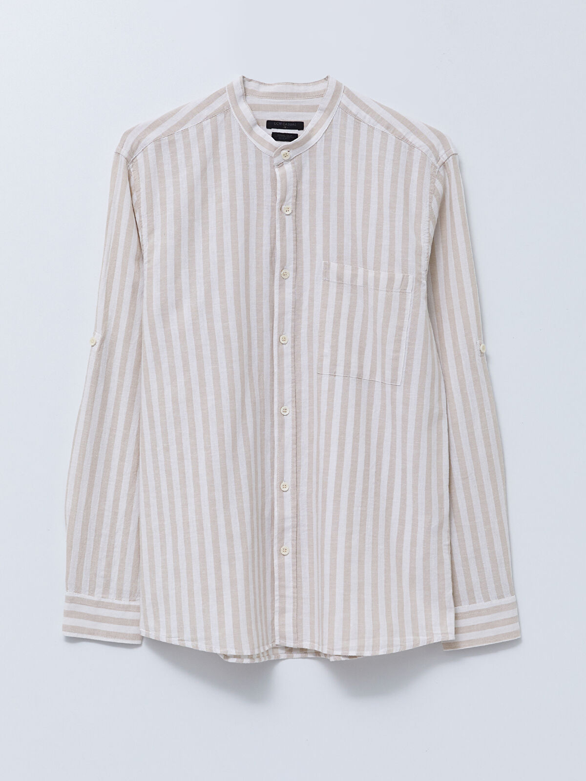 LCW CASUAL Regular Fit Hakim Yaka Uzun Kollu Poplin Erkek Gömlek