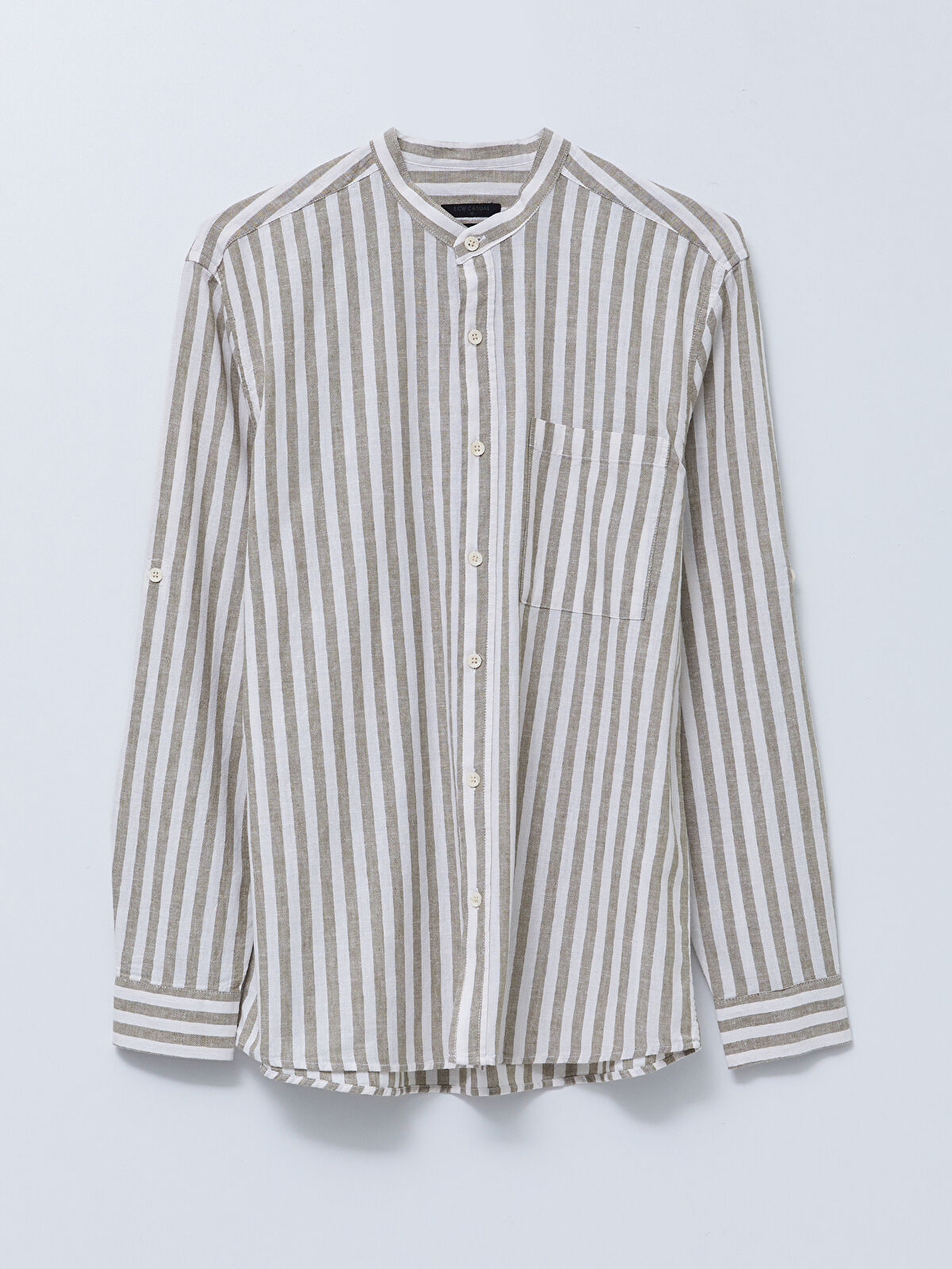 LCW CASUAL Regular Fit Hakim Yaka Uzun Kollu Poplin Erkek Gömlek