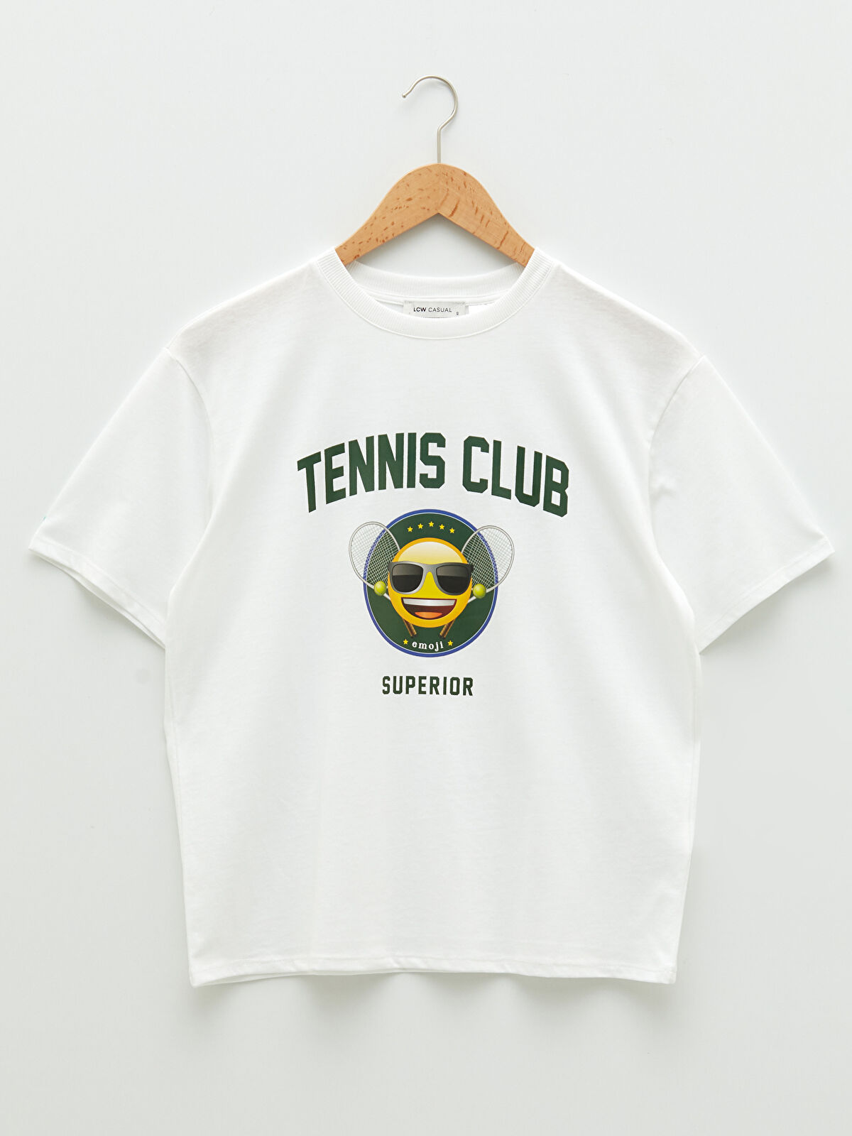 LCW CASUAL Bisiklet Yaka Emoji Baskılı Kısa Kollu Kadın Tişört