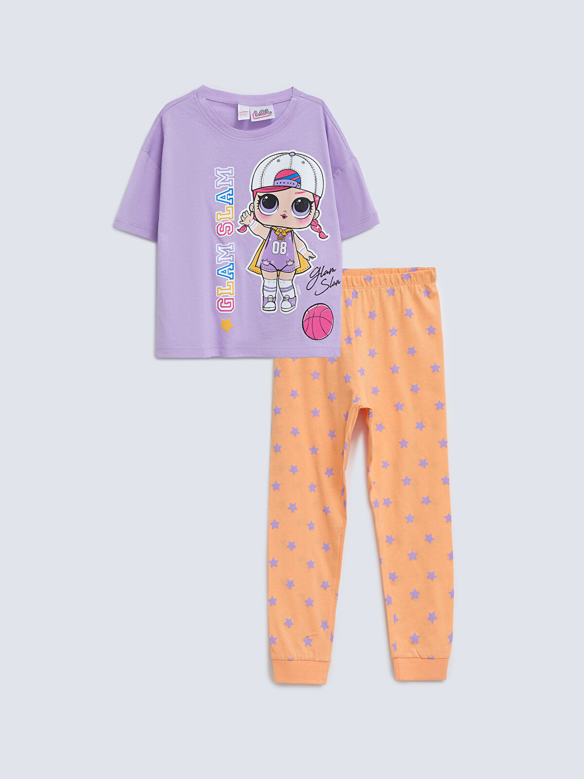 Bisiklet Yaka LOL Surprise OMG Lisanslı Kısa Kollu Kız Çocuk Pijama Takımı