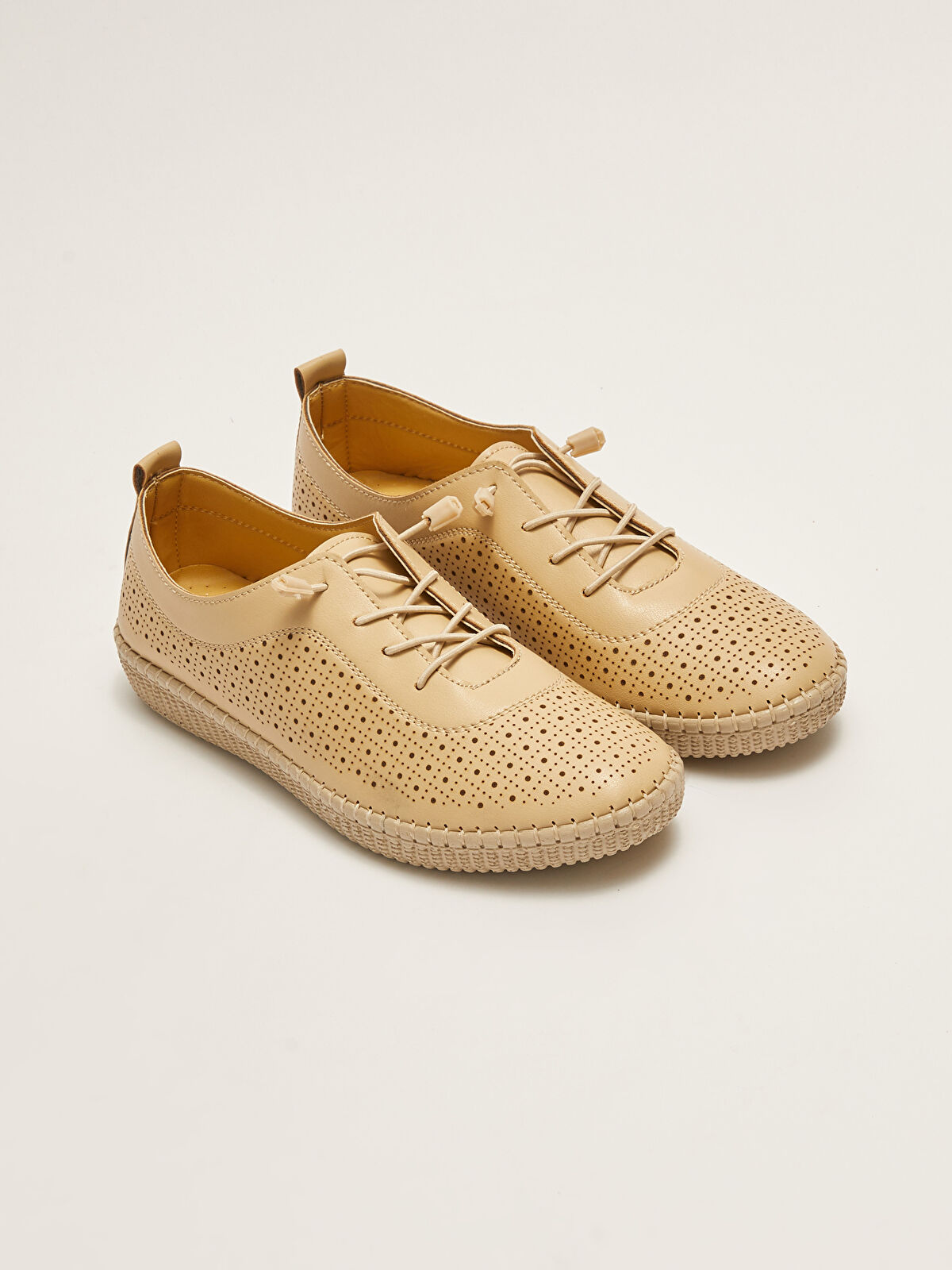 Deri Görünümlü Bağcıklı Kadın Klasik Ayakkabı