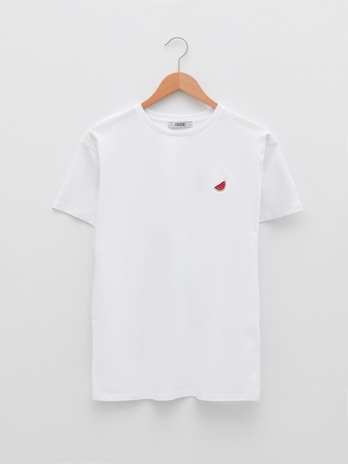 XSIDE Bisiklet Yaka Nakışlı Kısa Kollu Pamuklu Kadın Tişört