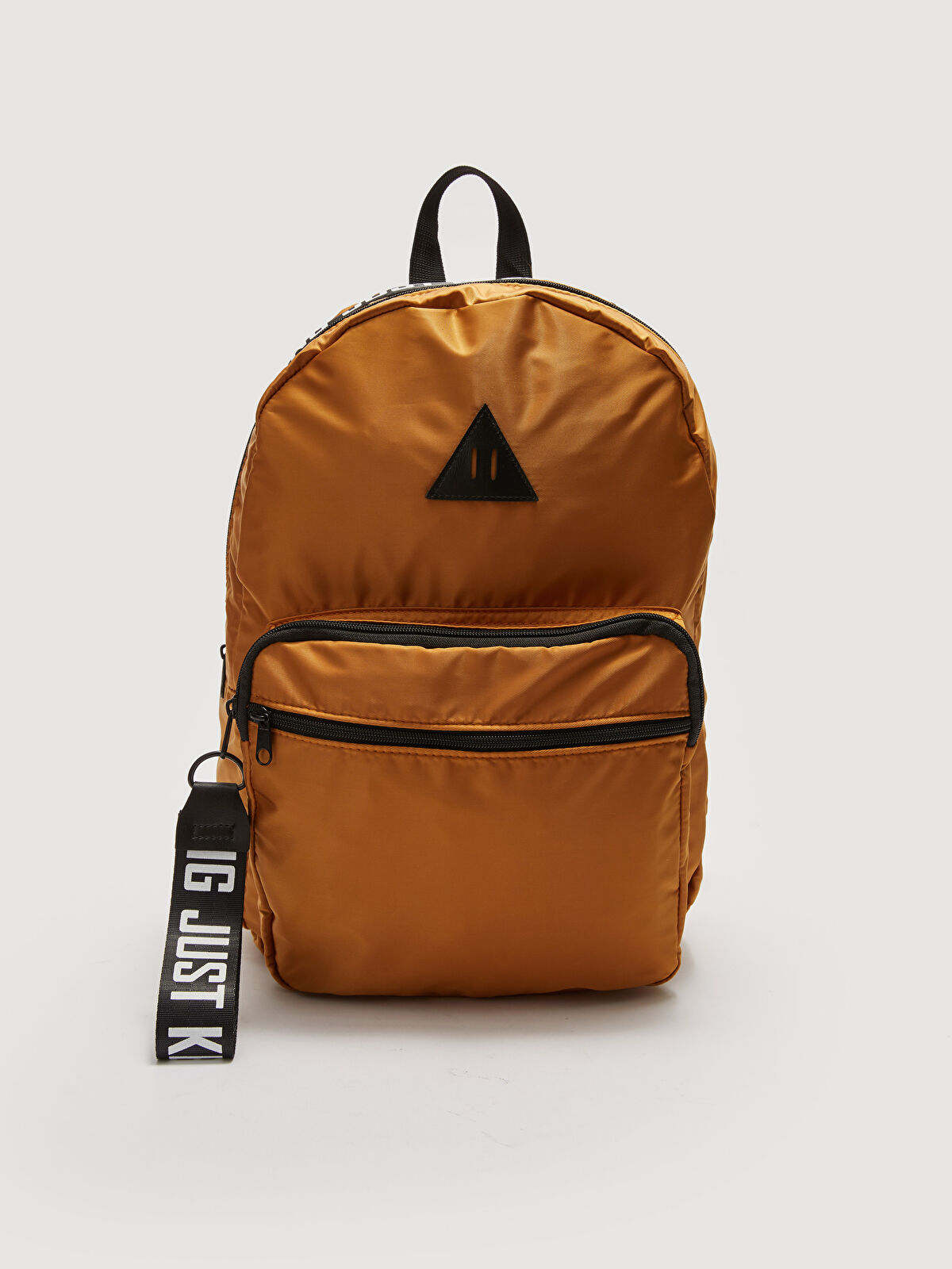 Yazı Baskılı Fermuarlı Kadın Sırt Çantası