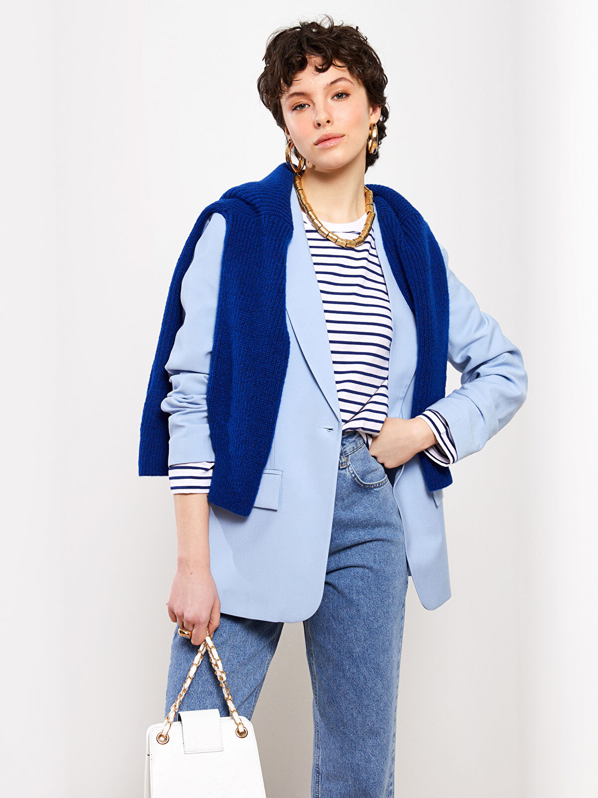 LCW VISION Önden Düğme Kapamalı Düz Uzun Kollu Kadın Blazer Ceket