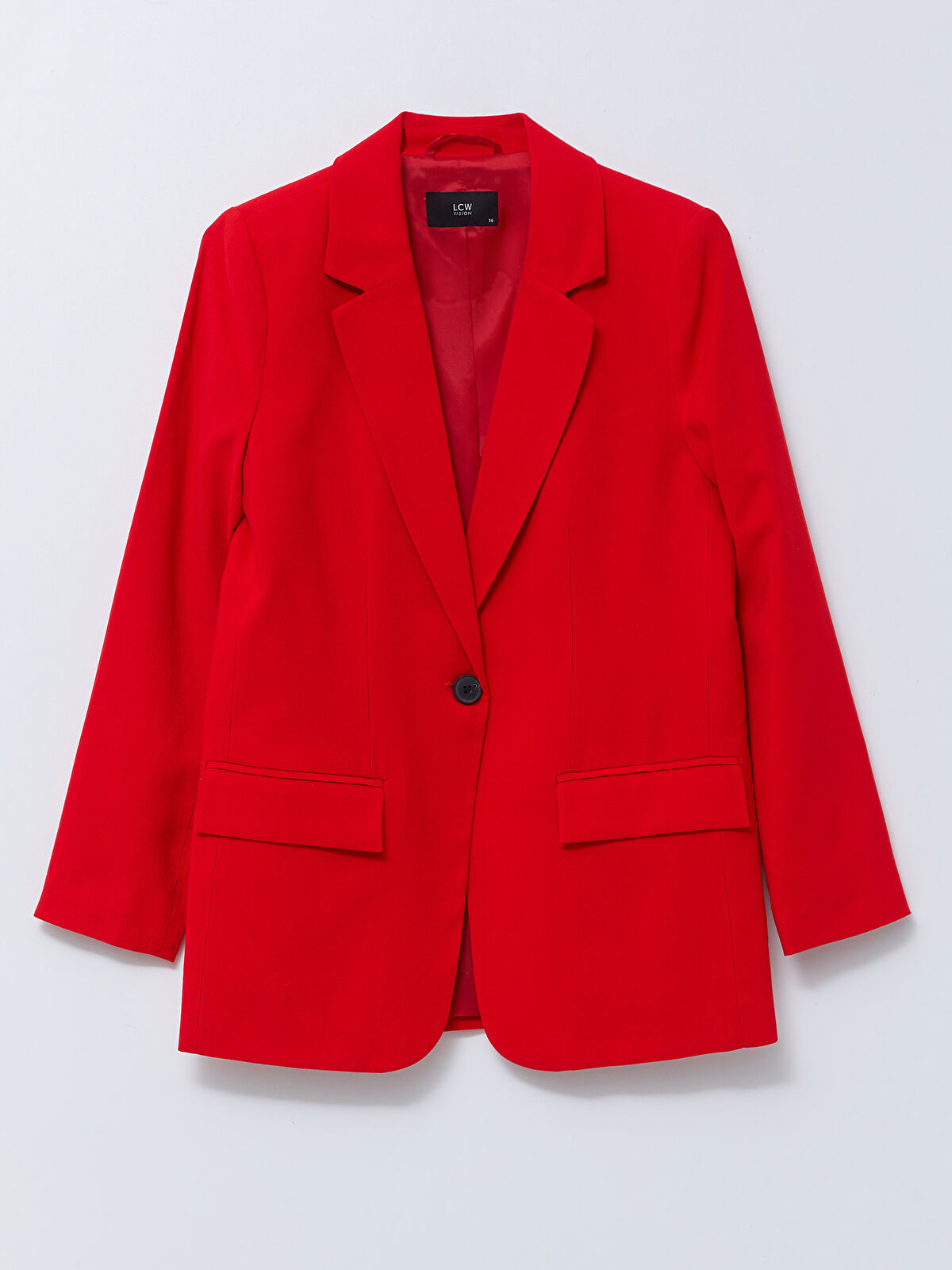LCW VISION Önden Düğme Kapamalı Düz Uzun Kollu Kadın Blazer Ceket