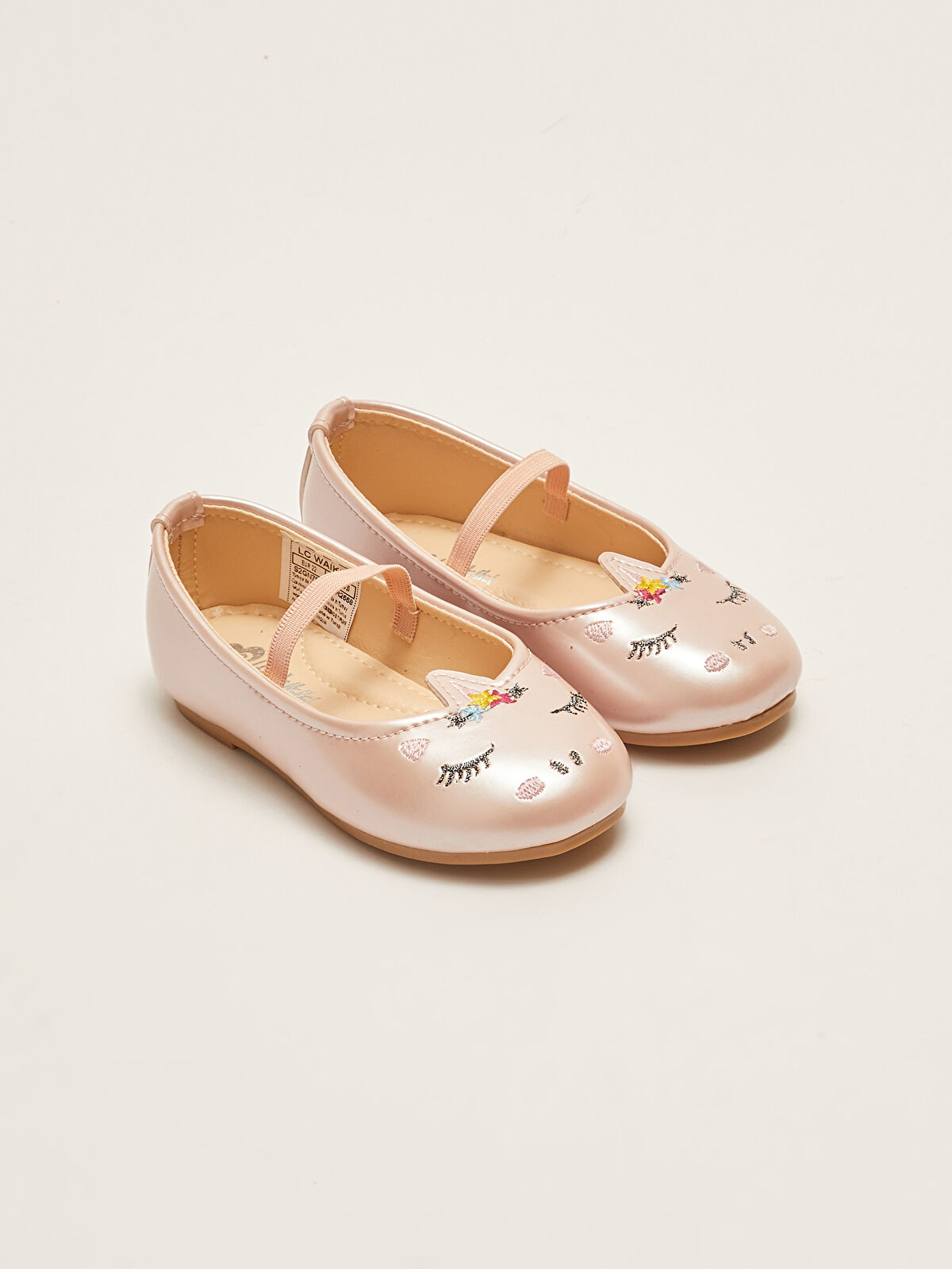 Nakış Detaylı Lastikli Kız Bebek Babet