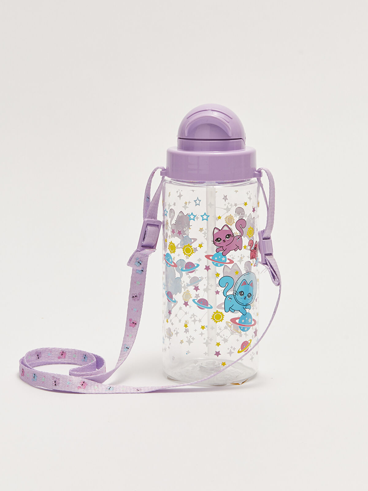 Baskılı Pipetli Kız Çocuk Suluk 500 Ml